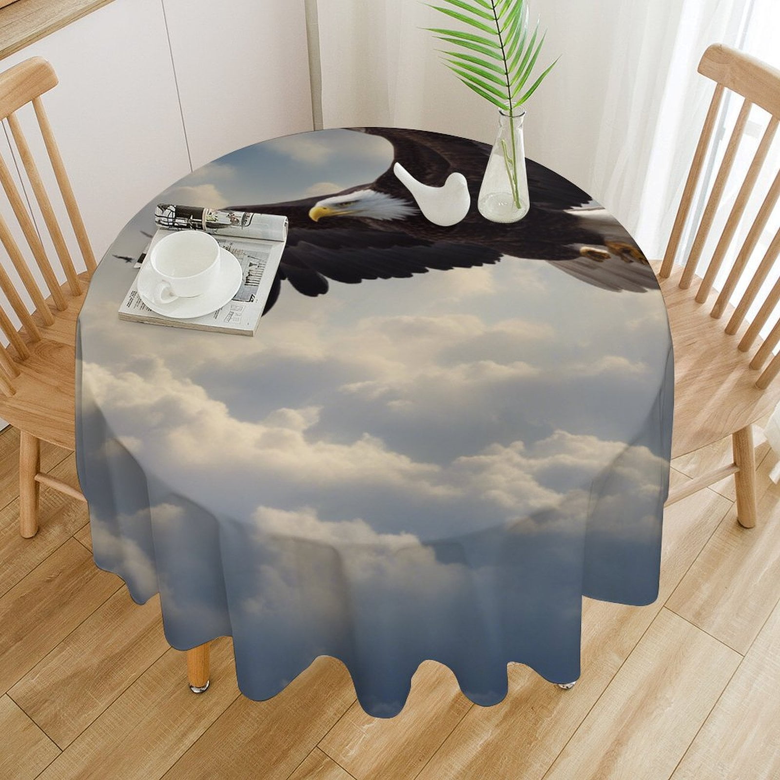 Eagle Table Cloth Round PVC Wedding Kitchen Dining Desk Table Cover ...