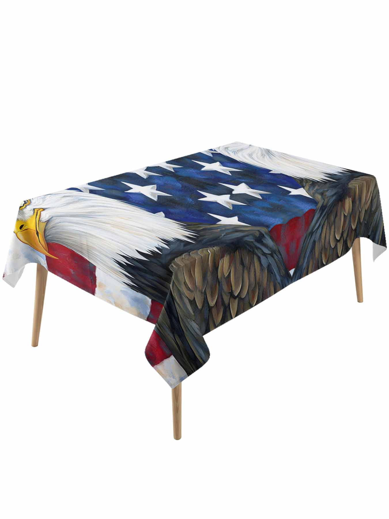 Eagle Table Cloth, Rustic Independence Day Red Blue Star Striped Flag ...