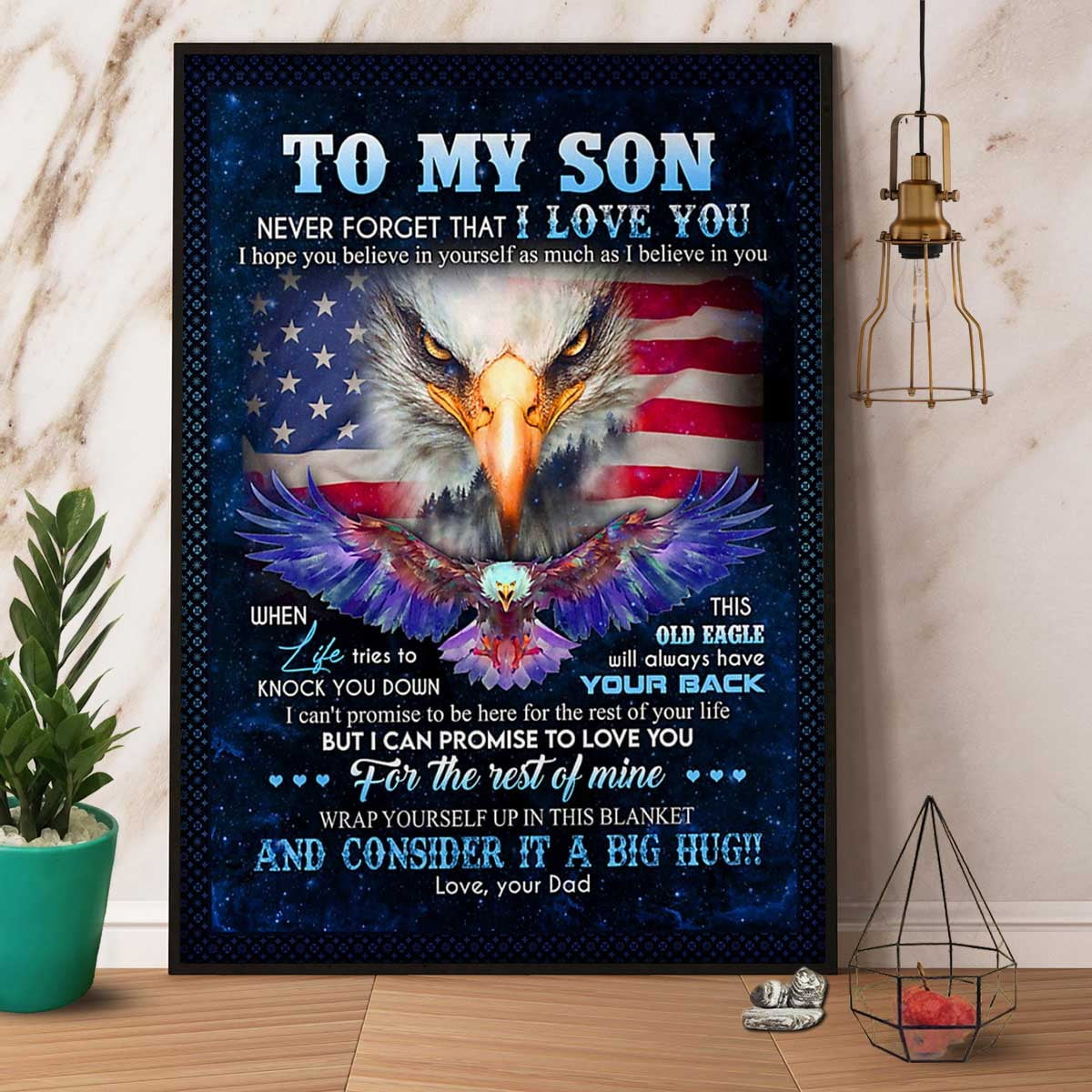 Eagle To My Son Never Forget That I Love You American Flag Big Hug ...