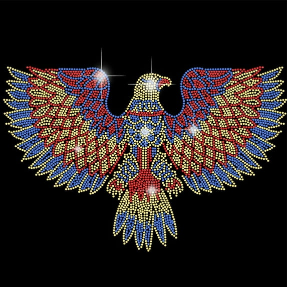 Eagle Totem Iron on Rhinestones Transfer Eagle Heat Transfer Stickers ...