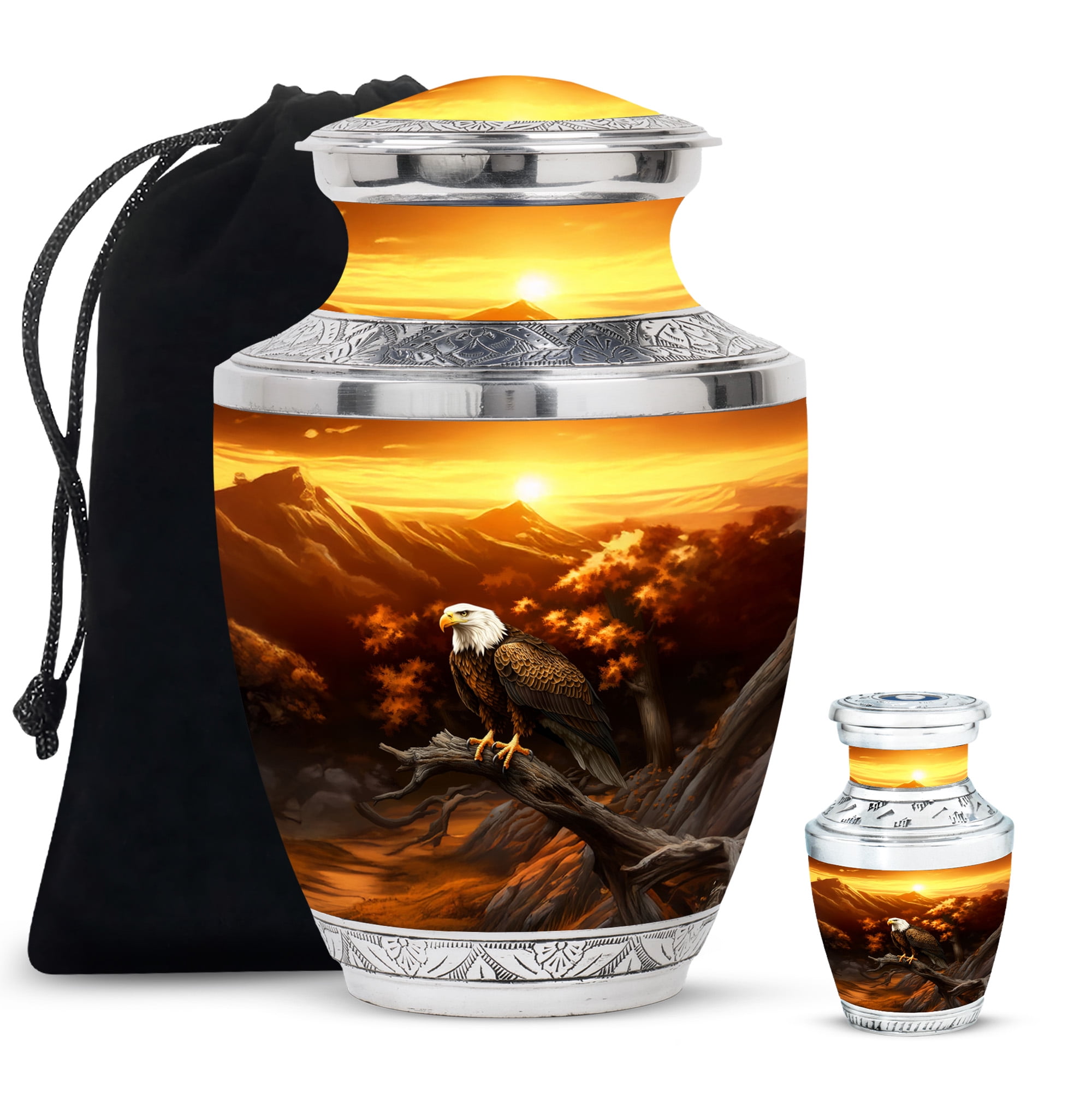 Eagle Urn, Ashes Holder for Men, Large Memorial Vessel, Tribute Jar for ...