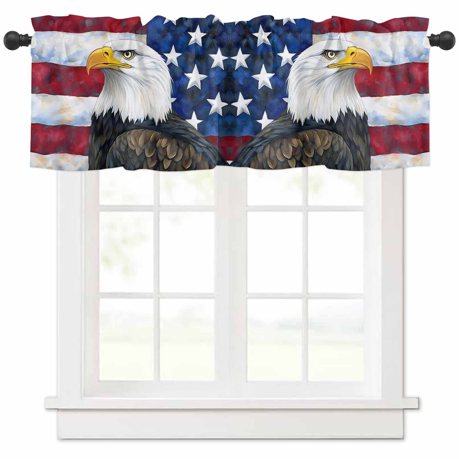 Eagle Valances for Windows Farmhouse Kitchen Curtains Valances Rod ...