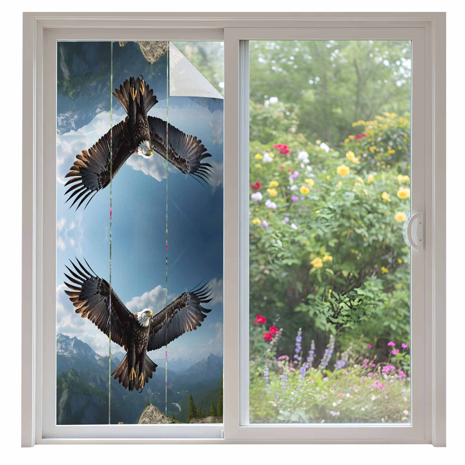 Eagle Window Privacy Film, Forest Mountains Range Sky Animal Natural ...