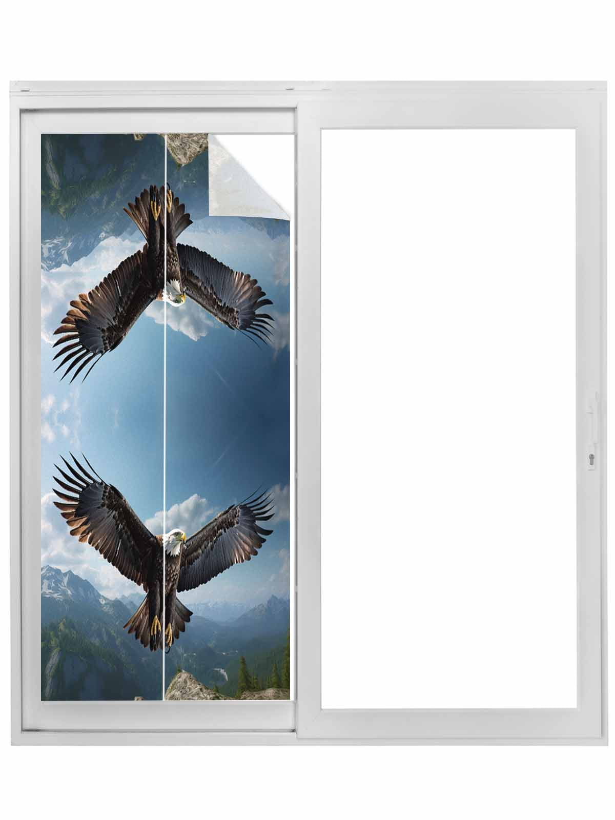 Eagle Window Privacy Film, Forest Mountains Range Sky Animal Natural ...