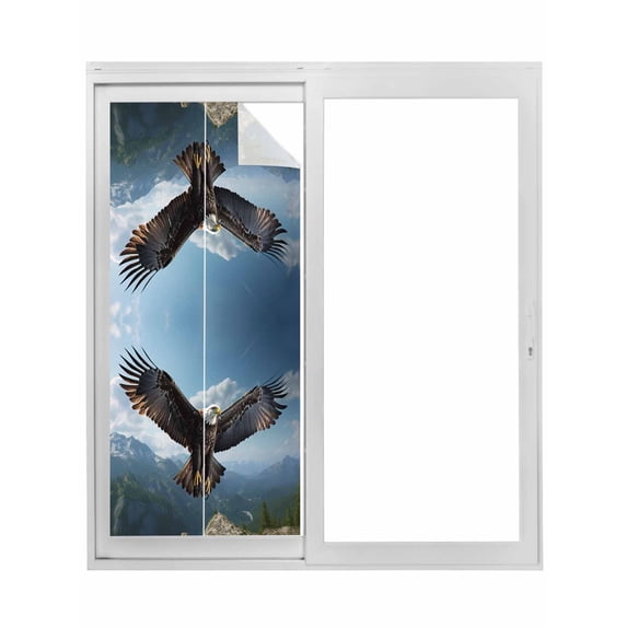 Eagle Window Privacy Film, Forest Mountains Range Sky Animal Natural ...