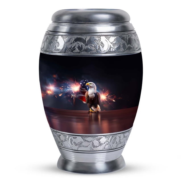 Eagle With Fireworks Petite Cremation Urn for Human Ashes - Cremation ...
