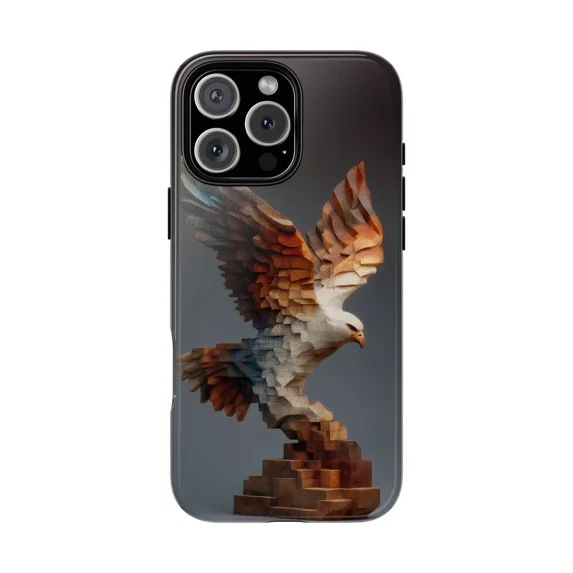 Eagle Wood Abstract Painting Phone Case for iPhone 17 to 11 Pro Max ...