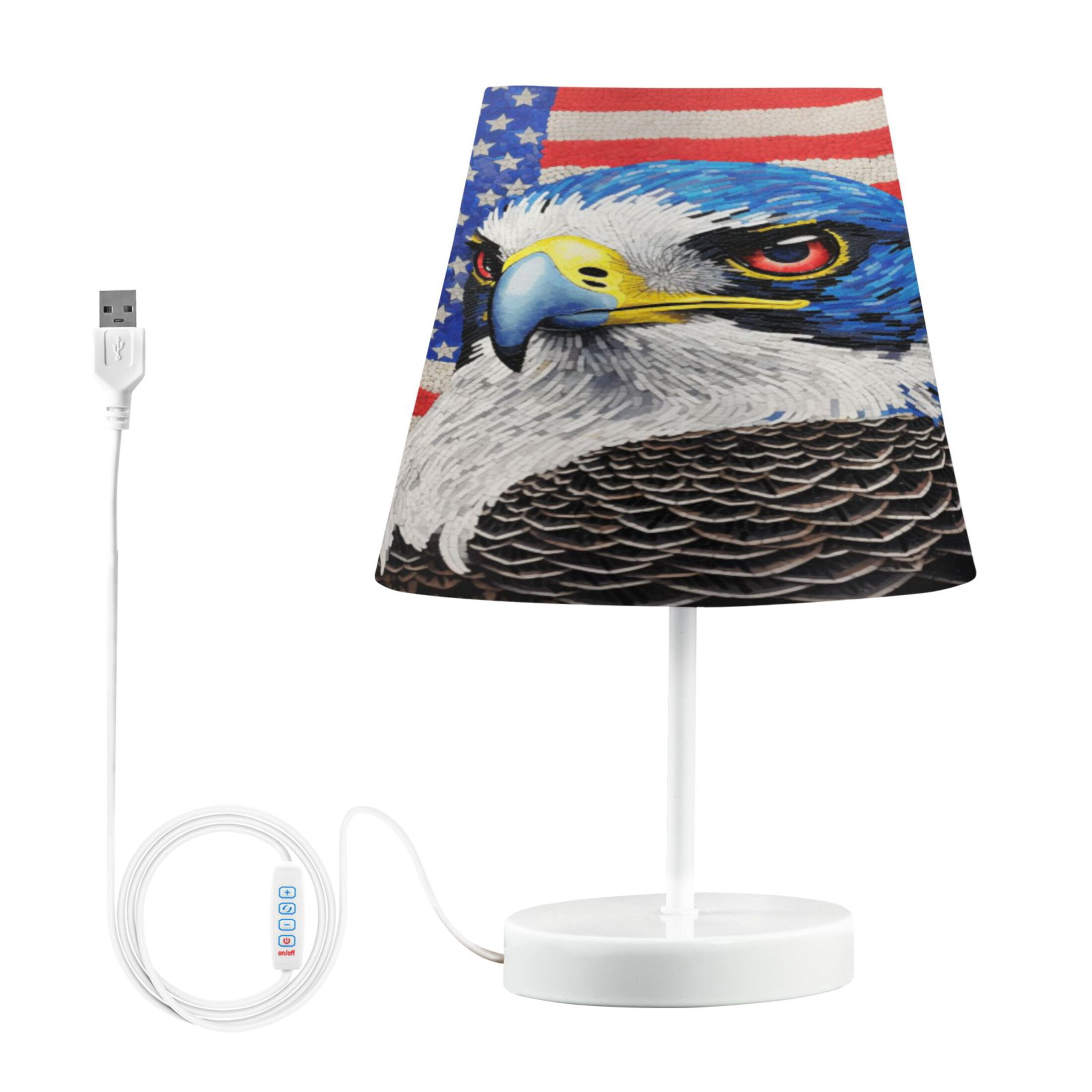 Eagle and American Flag Desk Lamp LED Table Nightstand Lamps with 3 ...
