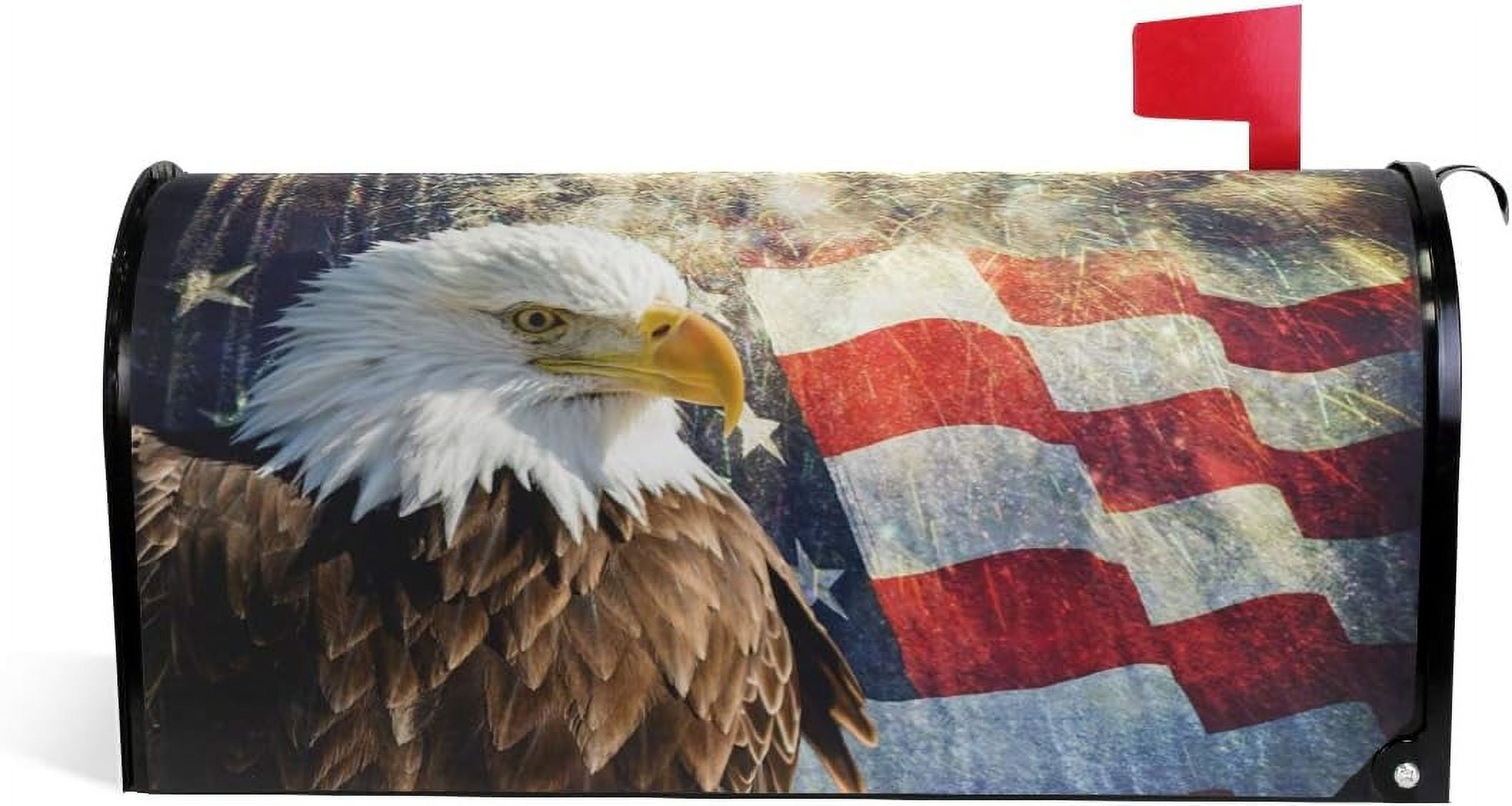 Eagle and American Flag Magnetic Patriotic Mailbox Cover MailWraps ...