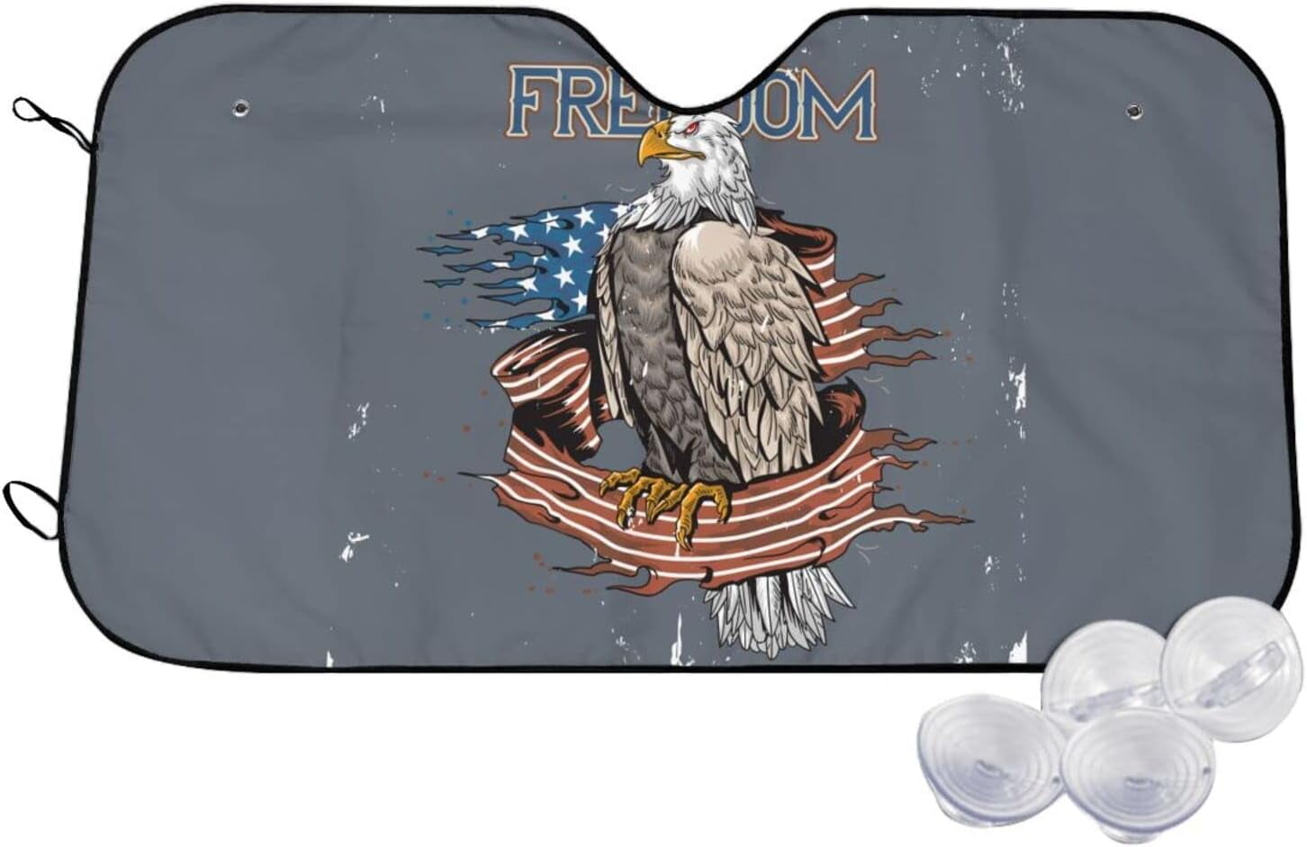 Eagle and American Flag Pattern Sun Shade Front Window Sunshade for ...