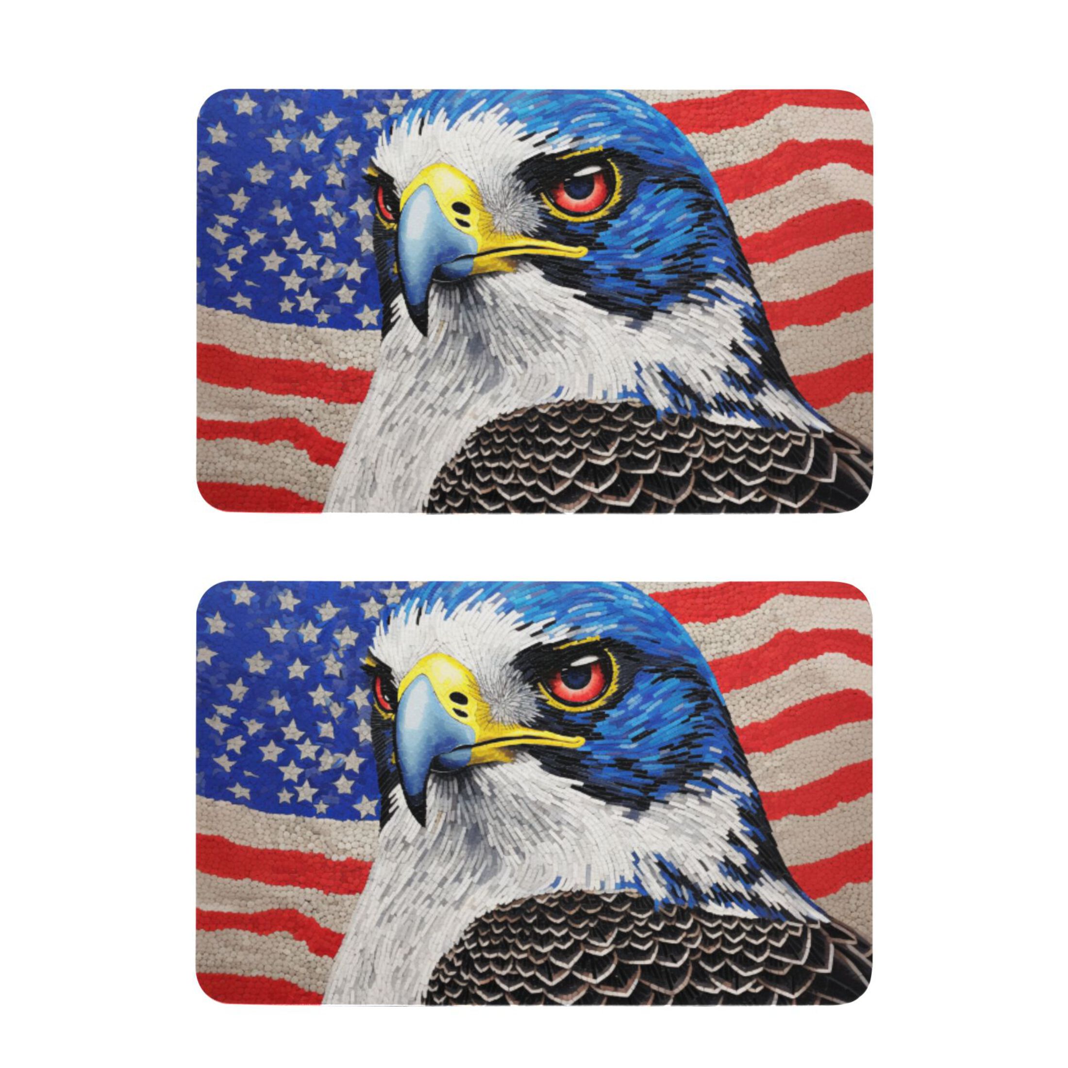 Eagle and American Flag Refrigerator Magnet Stickers Square Fridge ...