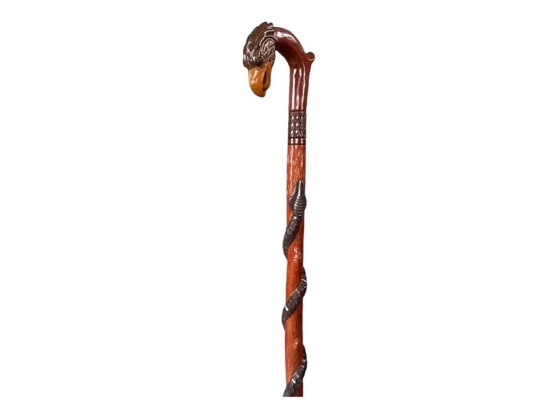 Eagle and Snake Engraved Walking Stick - Handcrafted Wooden Cane ...