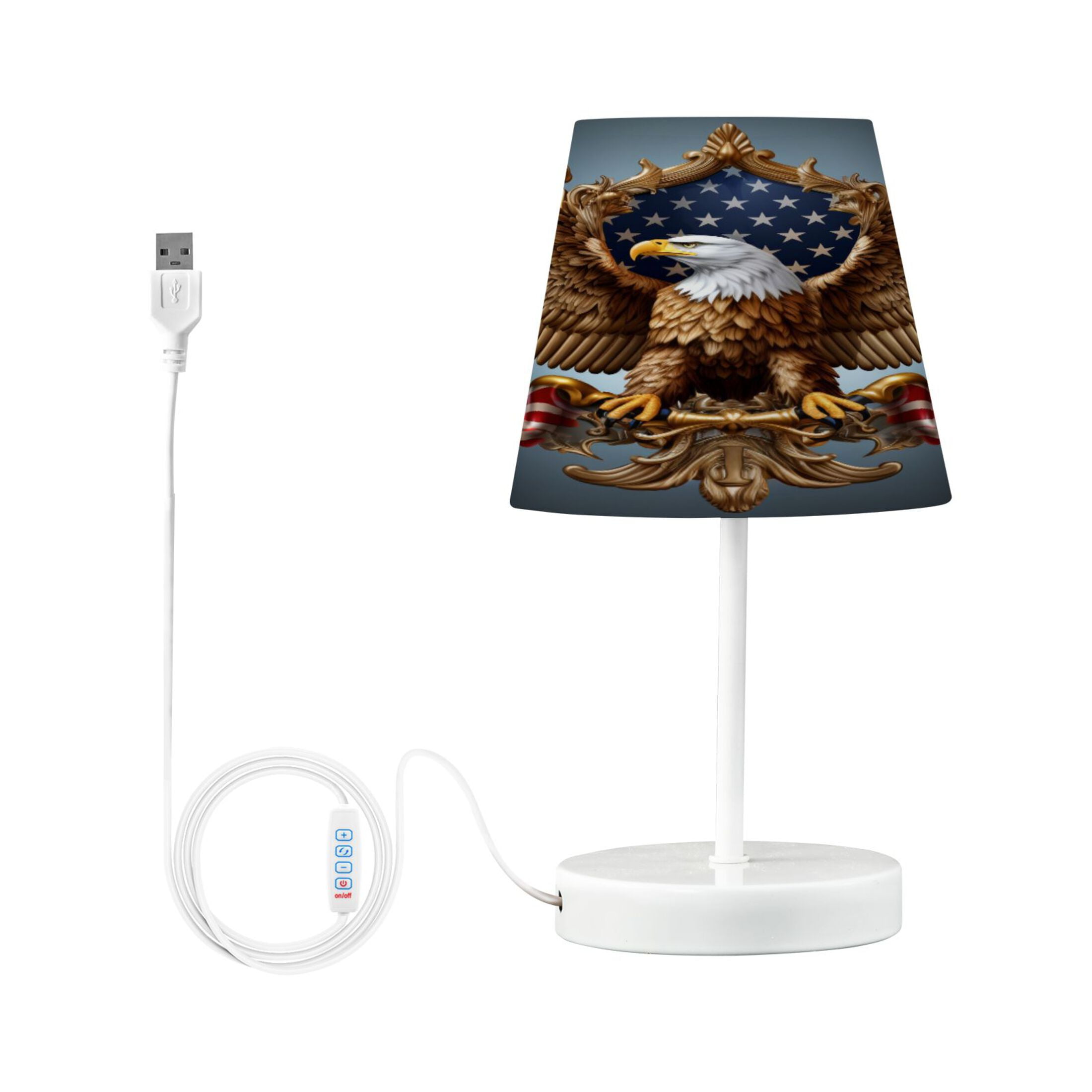 Eagle and Usa Flag Desk Lamp LED Table Nightstand Lamps with 3 Color ...