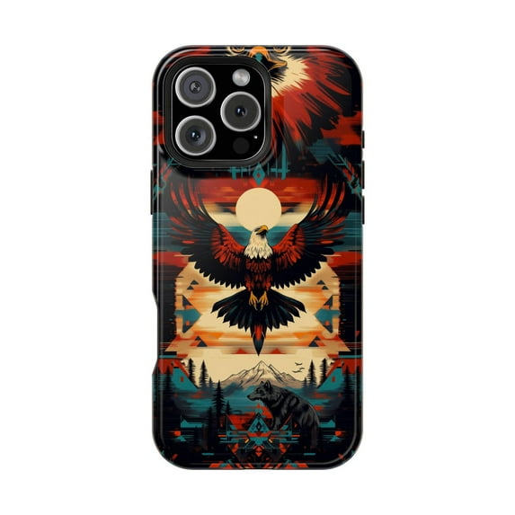 Eagle and Wolf Southwestern Nature Inspired Artistic Case with iPhone ...