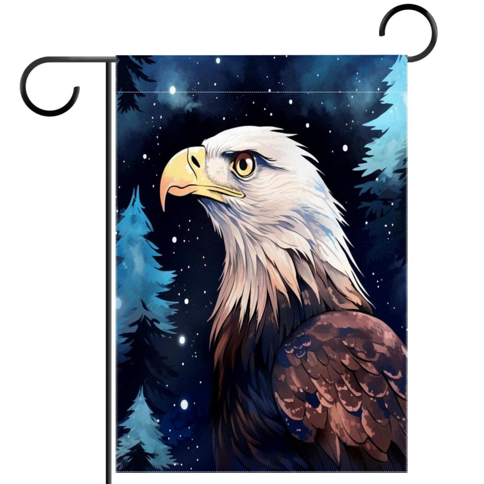 Eagle at Starry Night Print Polyester Garden Flag House Banner 28 x 40 ...