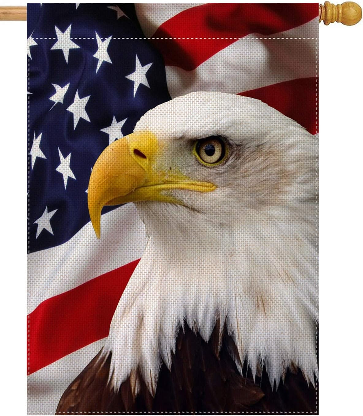 Eagle on American Flag Large House Flag Vertical Double Sided 28 x 40 ...
