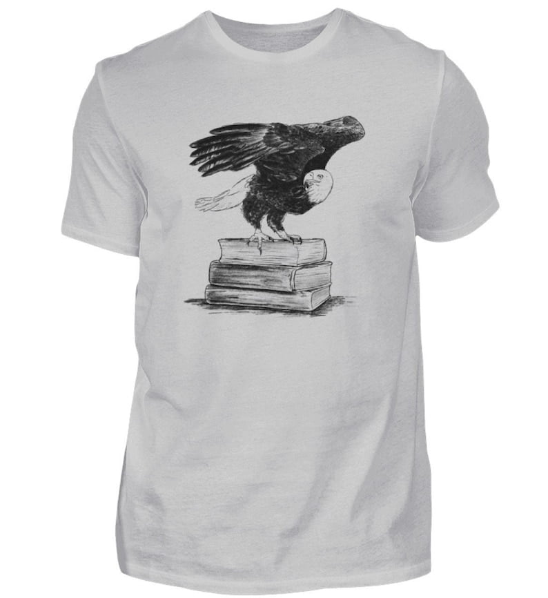 Eagle with Books Men’s T-Shirt Bird Graphic Nature Lover Gift Wildlife ...