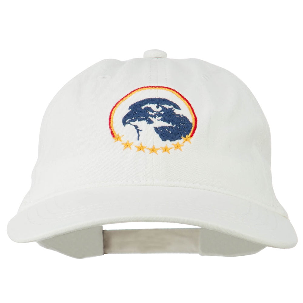 Eagle with Star Circle Embroidered Washed Cap - White OSFM - Walmart.com