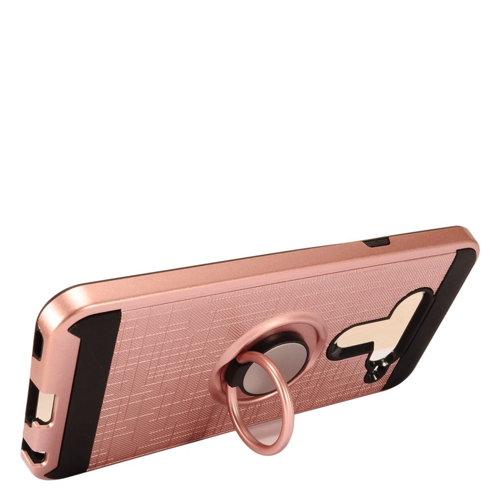 EagleCell Brushed Metal Case w/Ring Stand for LG V40 ThinQ - Rose Gold ...