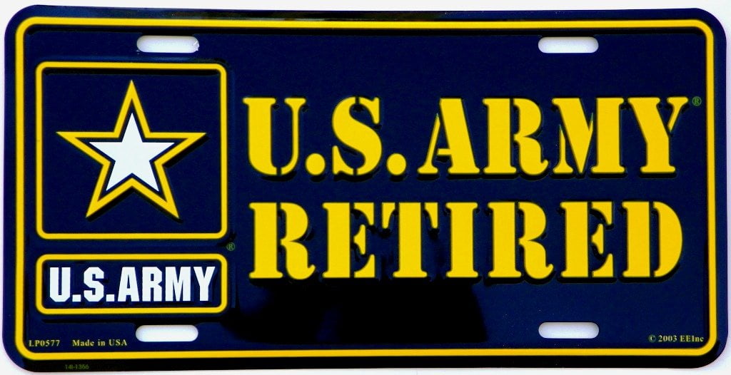 EagleEmblems US Army Retired License Plate (Yellow) - Walmart.com