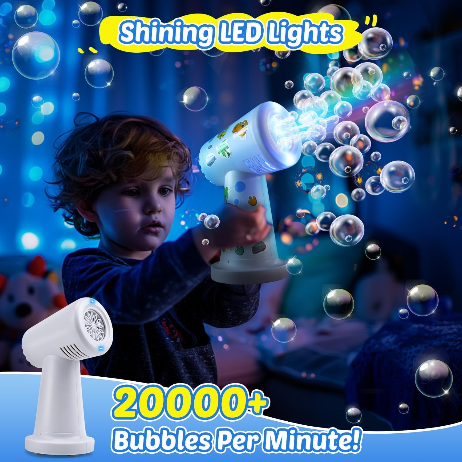 EagleStone Bubble Machine for Kids Toddlers, Automatic 90°/180°Rotating ...