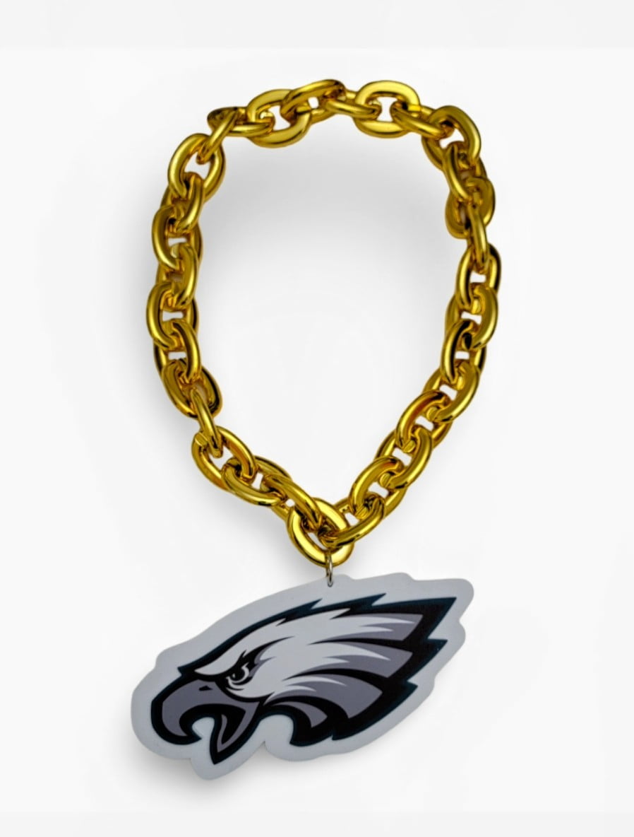 Eagles Big Chain Necklace - Gold Oversized Philadelphia Fan 3D Logo ...