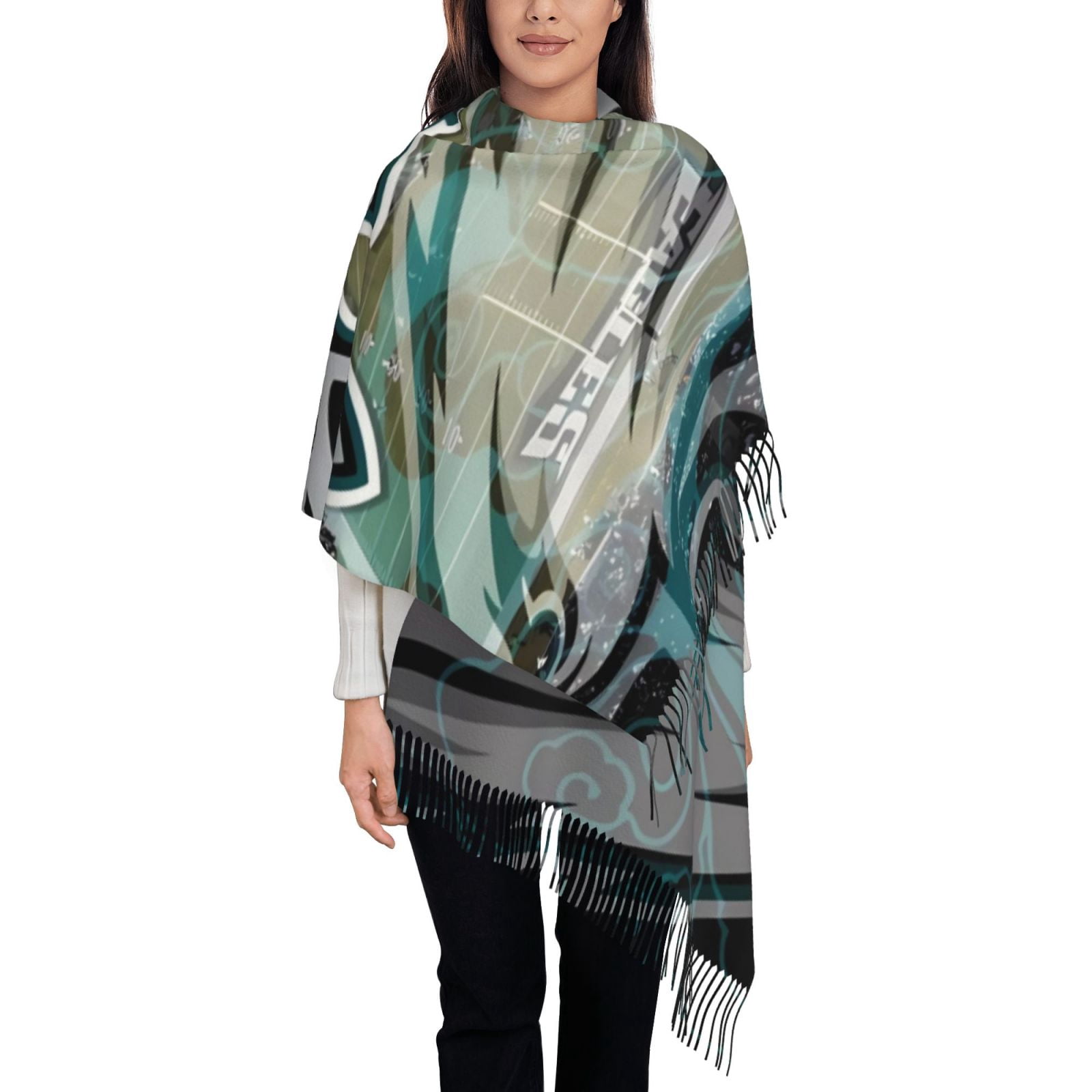 Eagles Big Scarf Oversized Scarf Tassel Soft Fall Winter Thick Scarf ...