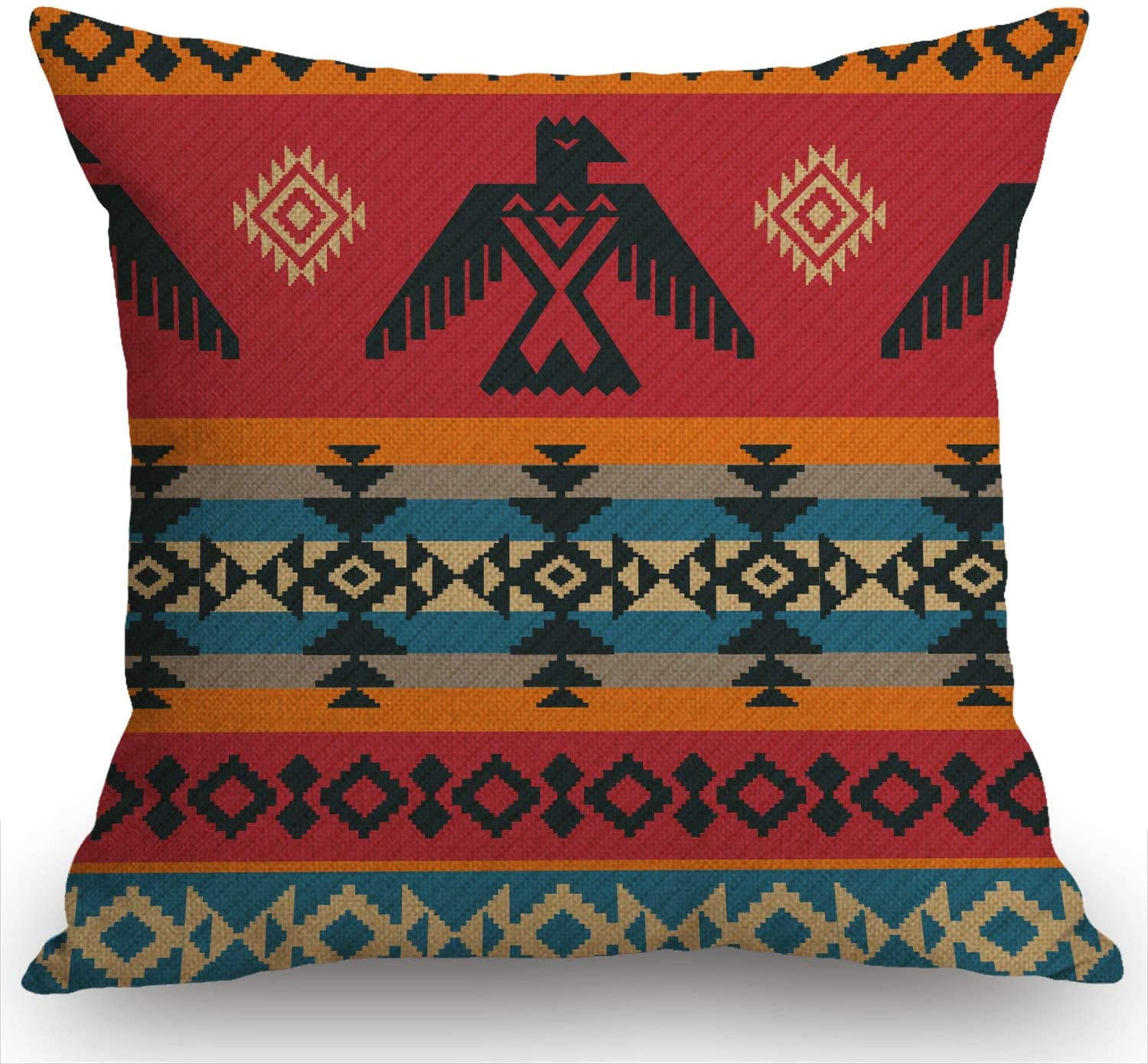 Eagles Ethnic Geometric Tribal Throw Pillow Cover, Pattern Southwest ...