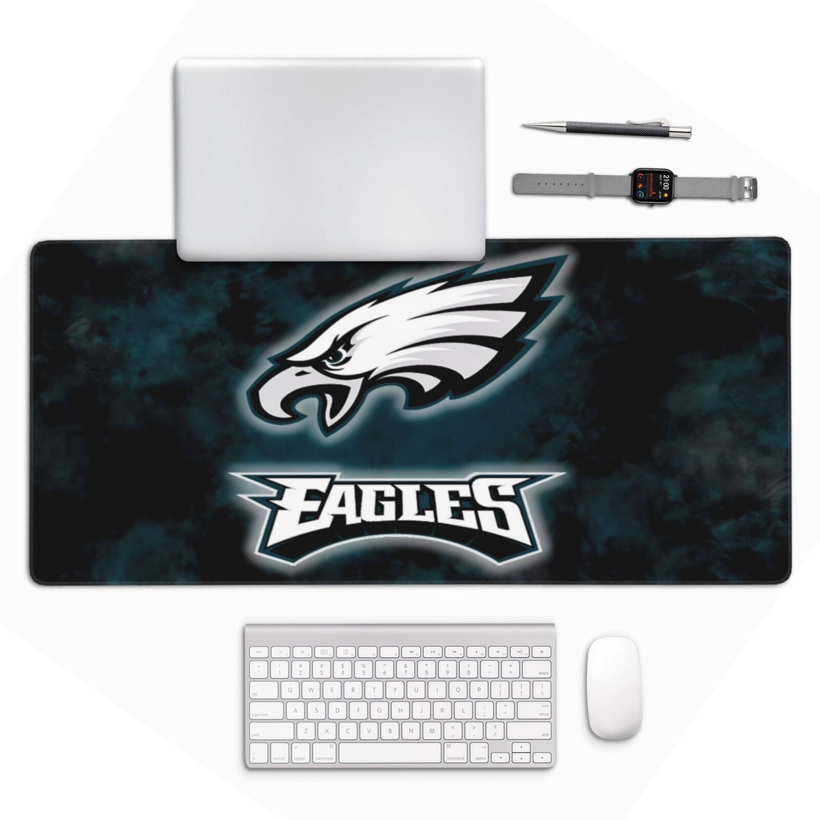 Eagles Football Logo Mouse Pad, Personalized Oversized Rubber Keyboard ...