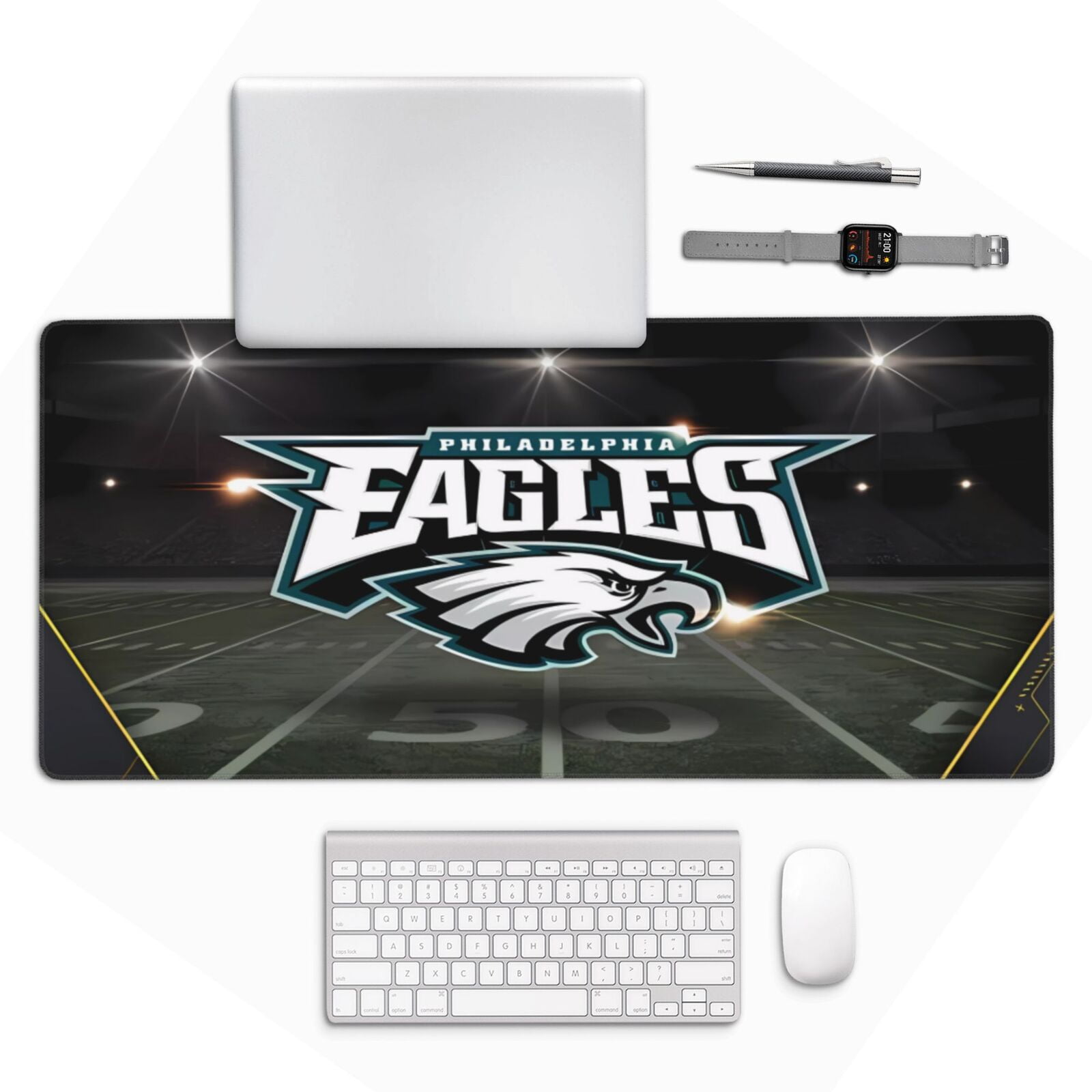 Eagles Football Logo Mouse Pad, Personalized Oversized Rubber Keyboard ...