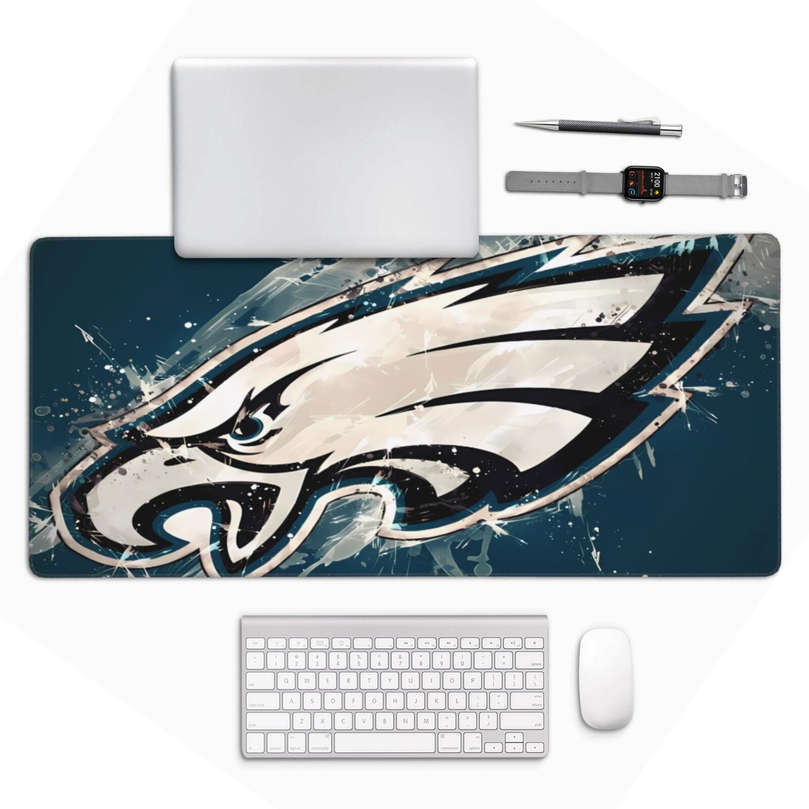Eagles Football Logo Mouse Pad, Personalized Oversized Rubber Keyboard ...