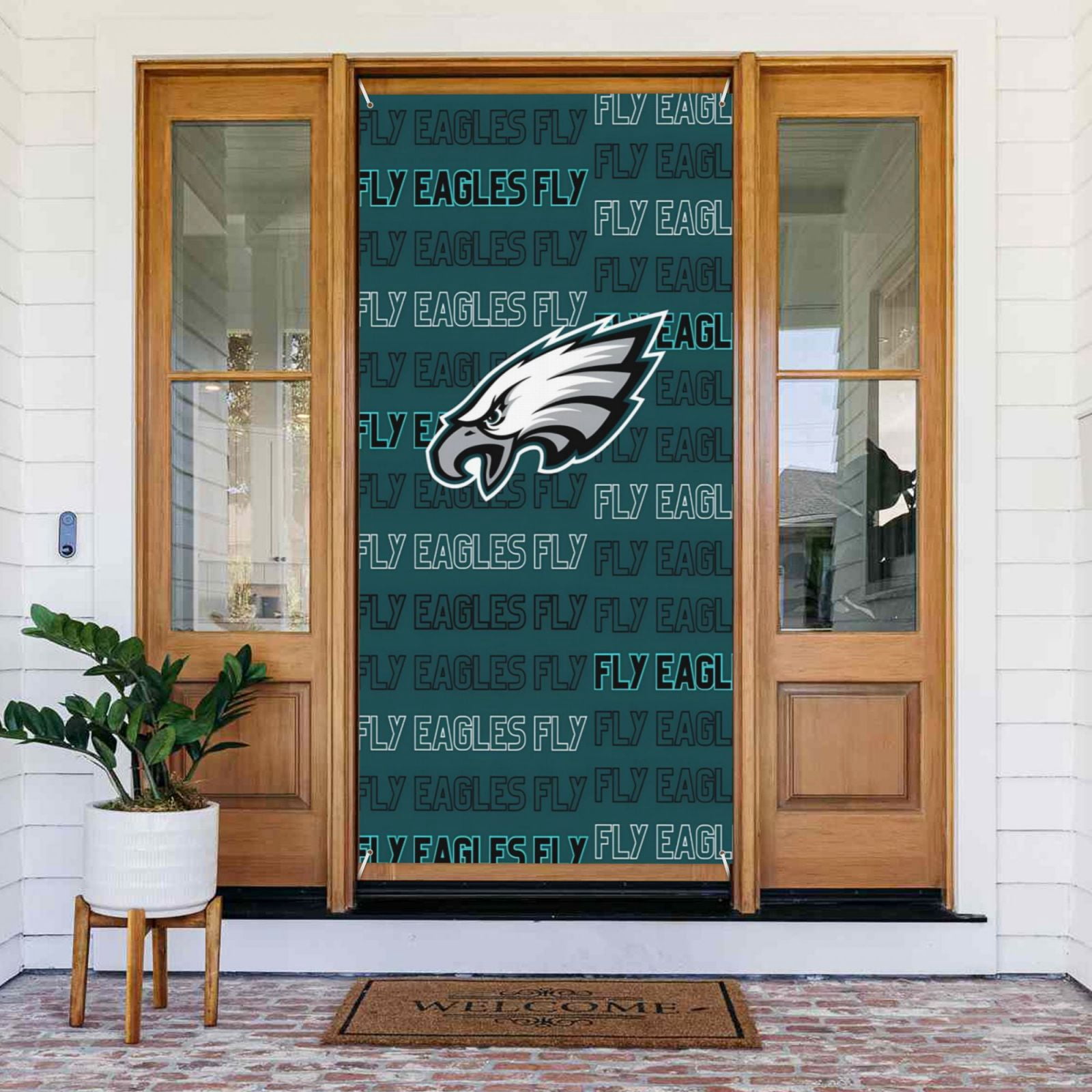 Eagles Football Team Door Decor Banner, Custom Team Fan Porch Sign ...
