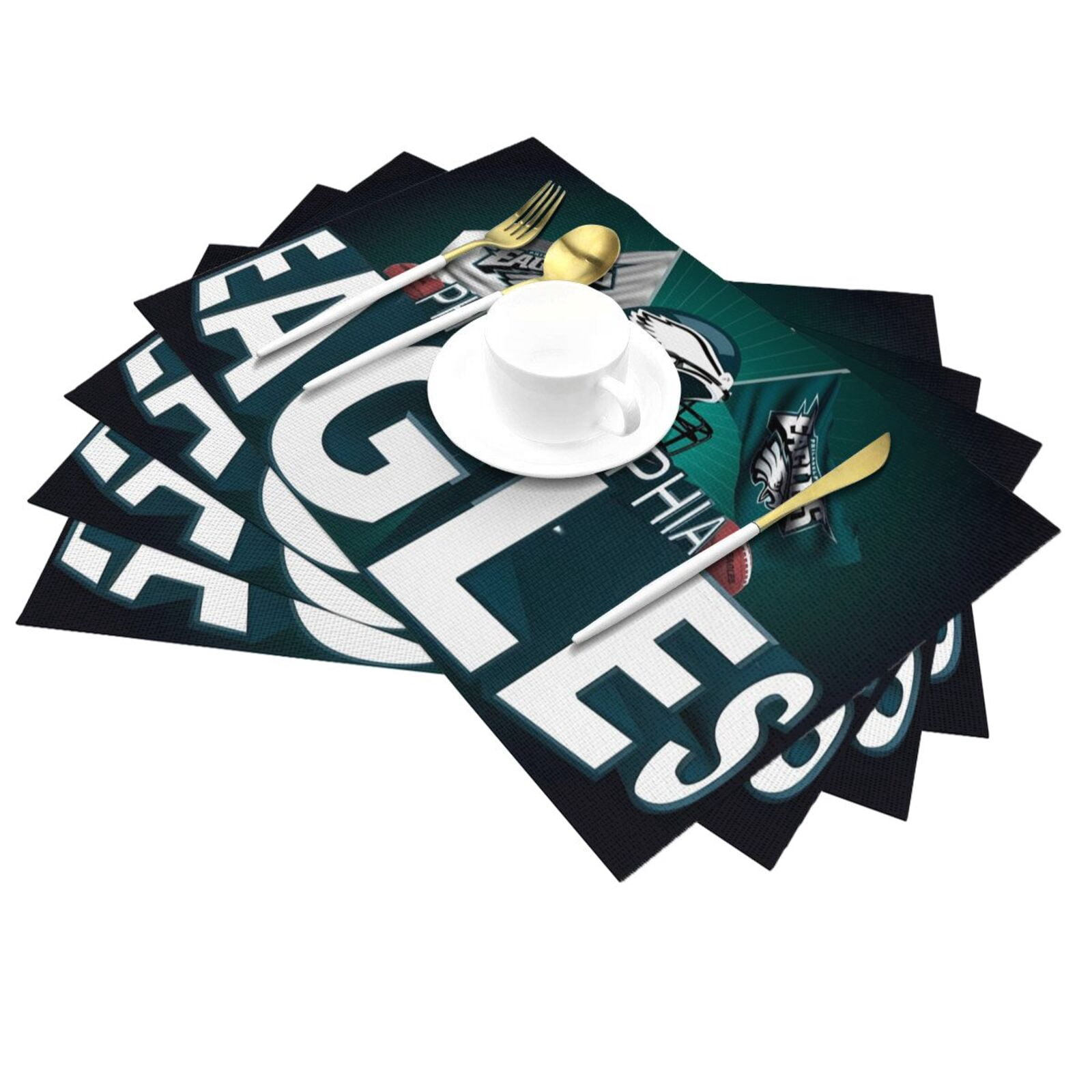 Eagles Football Team Non-Slip Woven PVC Placemats, Durable and Easy to ...