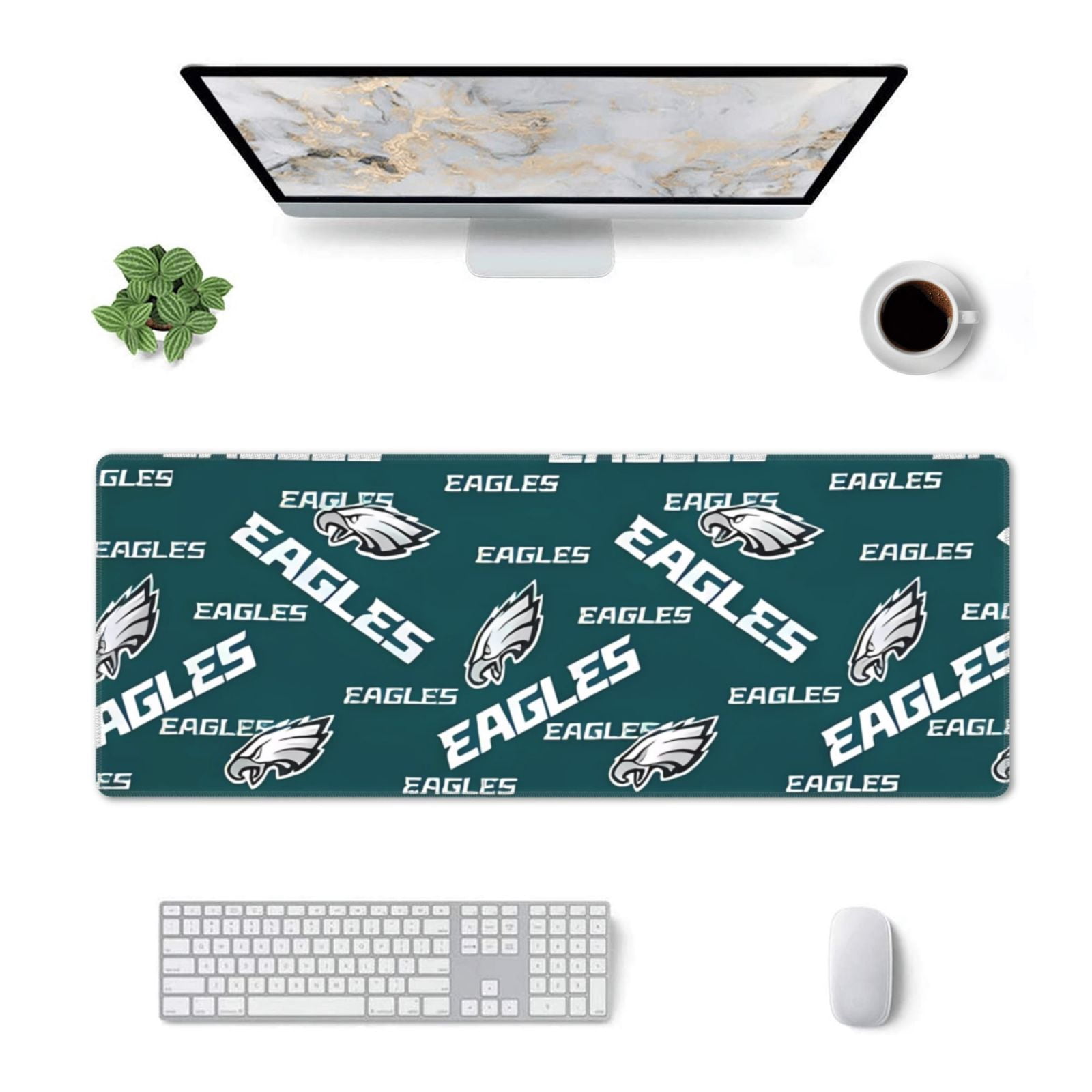 Eagles Football Team Pattern Oversized Rubber Keyboard Pad 12x31.5 Inch ...