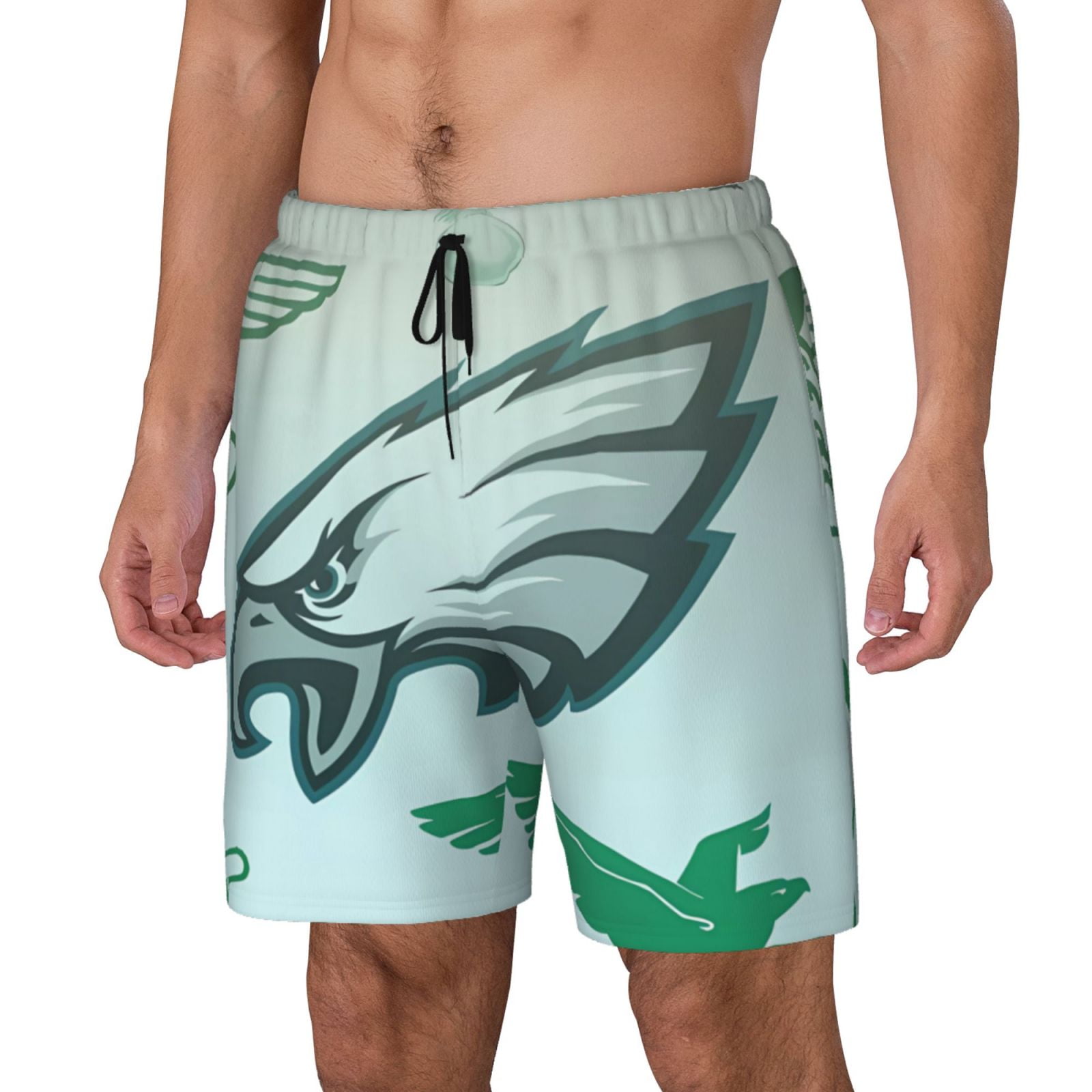Eagles Men's Football Team Themed Swim Trunks QuickDrying Beach Shorts ...