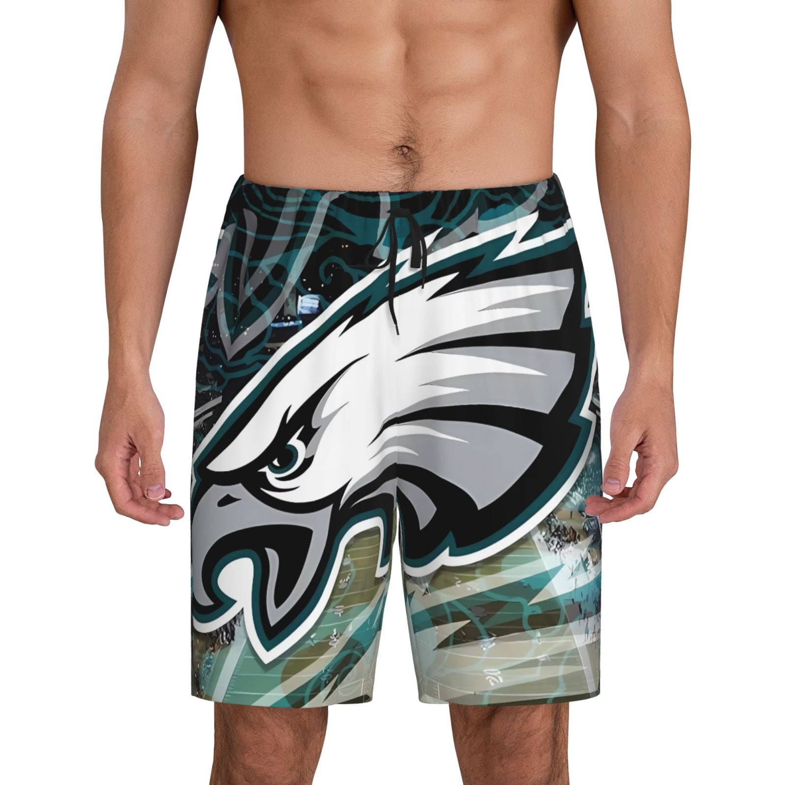 Eagles Men's Short Pajama Pants Football Team Logo Men Casual Sleepwear ...