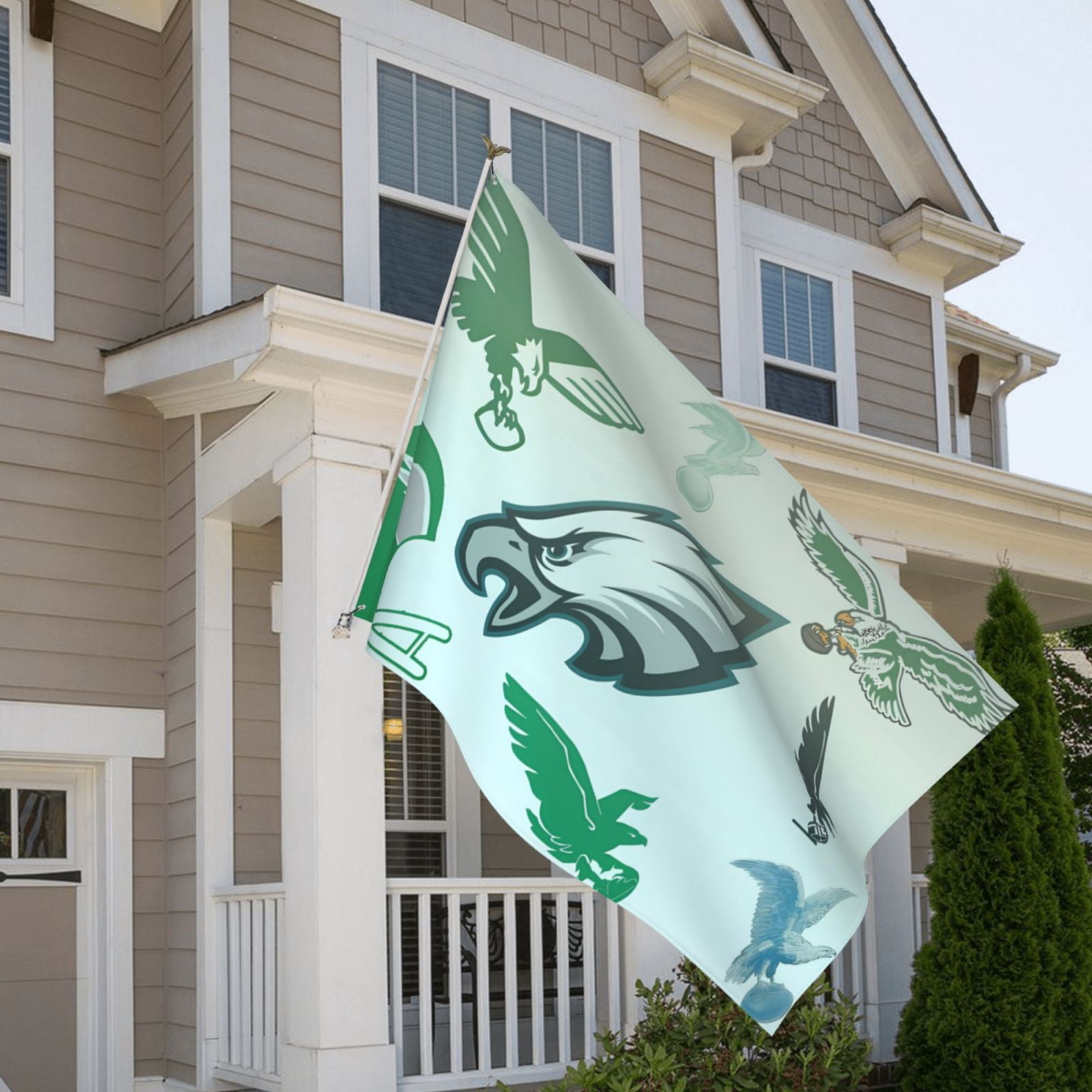 Eagles Outdoor 5x8ft Football Team Flag - Lightweight, durable ...