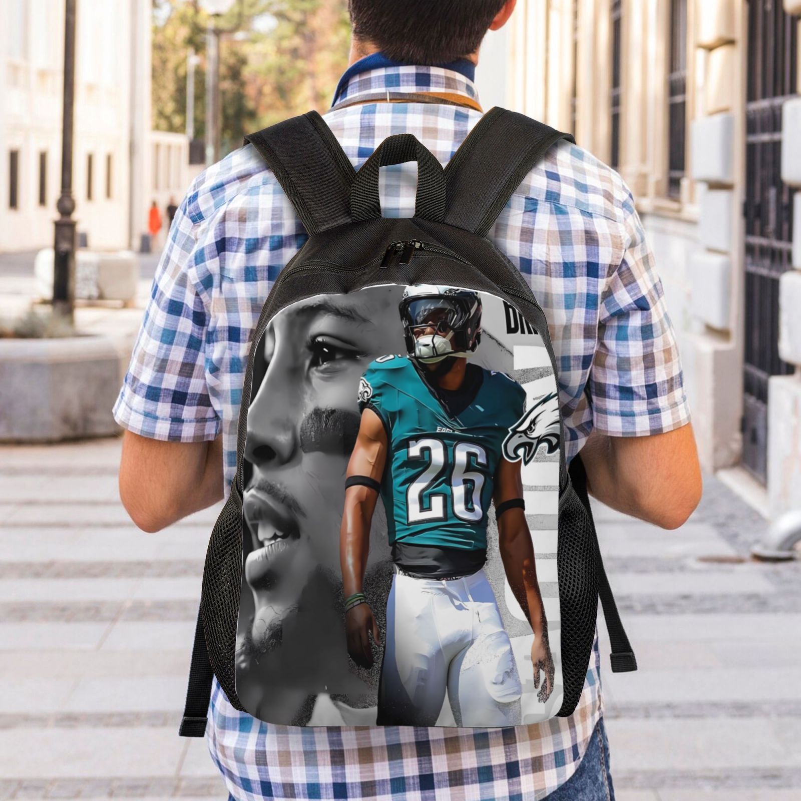 Eagles Saquon Barkley Custom Campus_Student_Backpack, Football Team Fan ...
