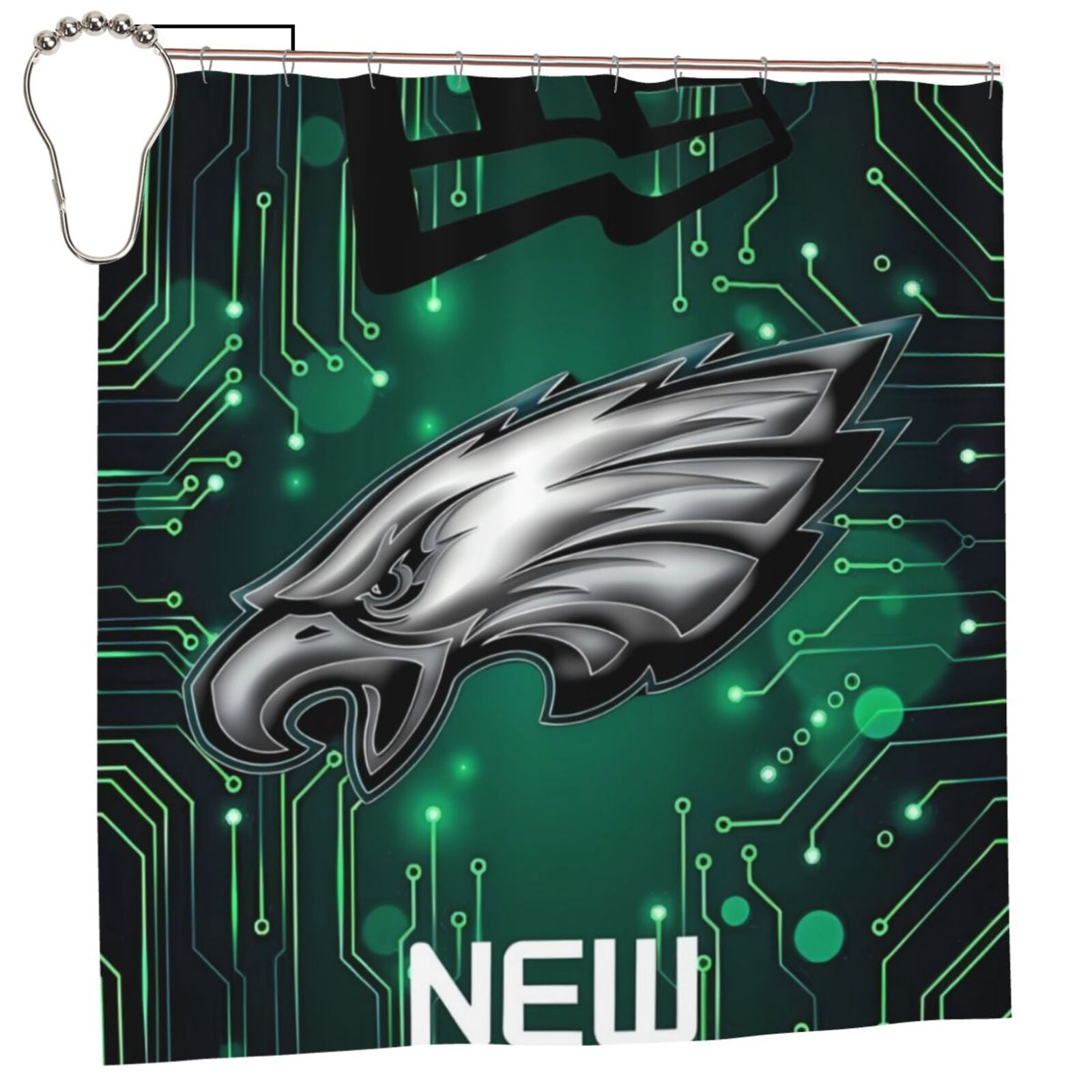 Eagles Shower Curtain 72x72in Football Team Vintage Waterproof Bathroom ...