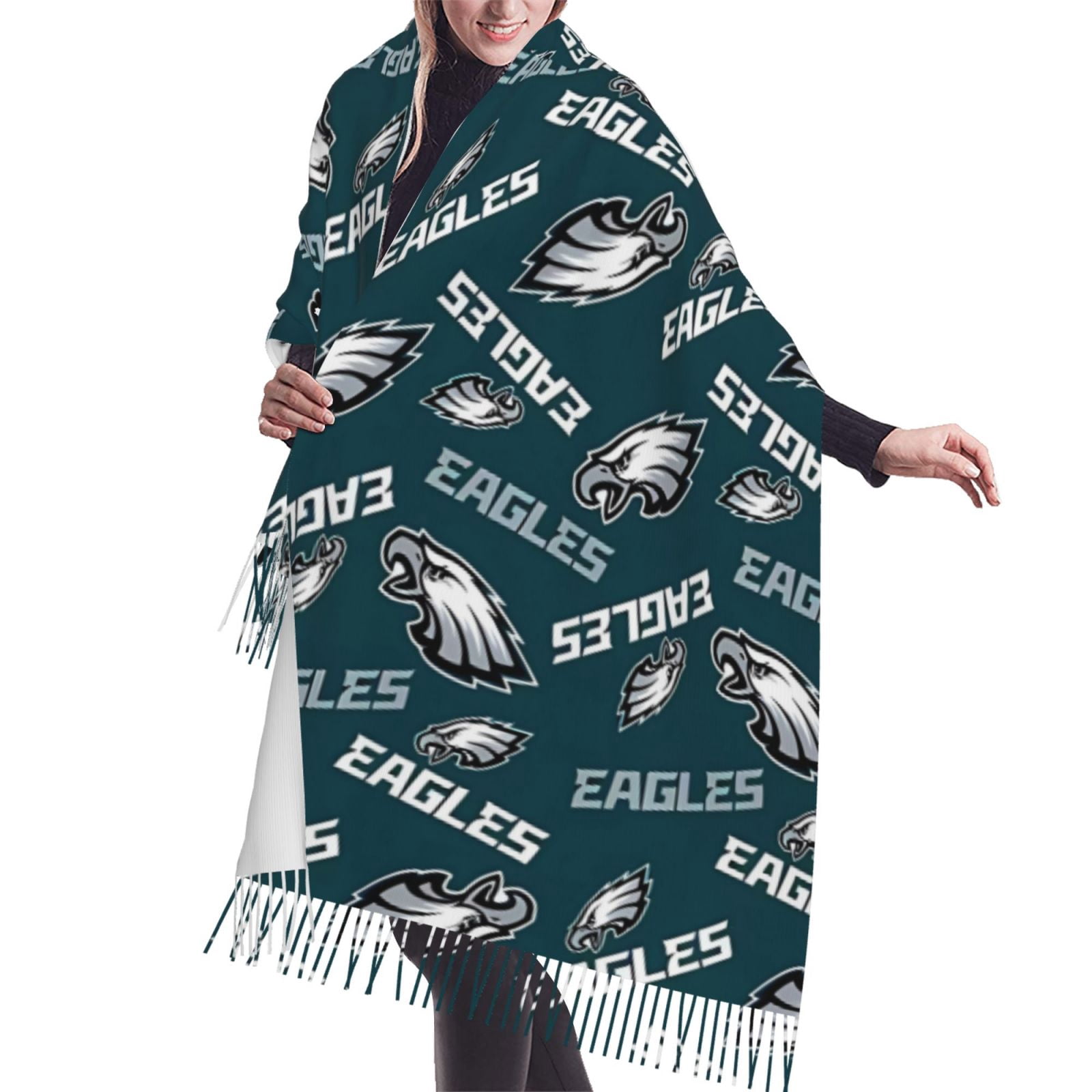 Eagles Team Cashmerette Fringed Scarf Warm scarf Long fashion scarf ...