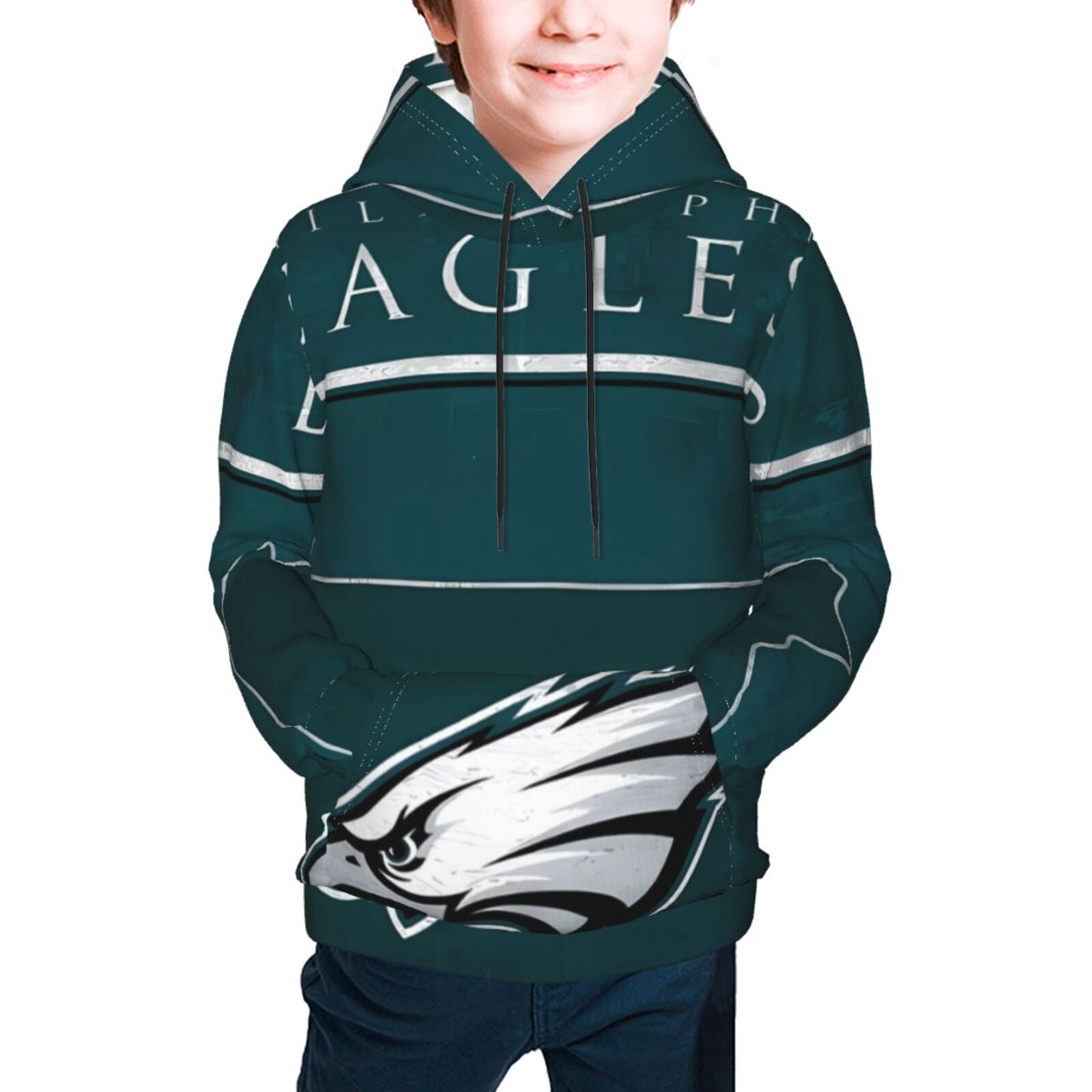 Eagles Youth Boys and Girls Game day Hooded Sweatshirt Team Color ...