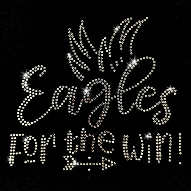 Eagles for the Win Football Team Iron-on Clear Rhinestone Transfer by ...