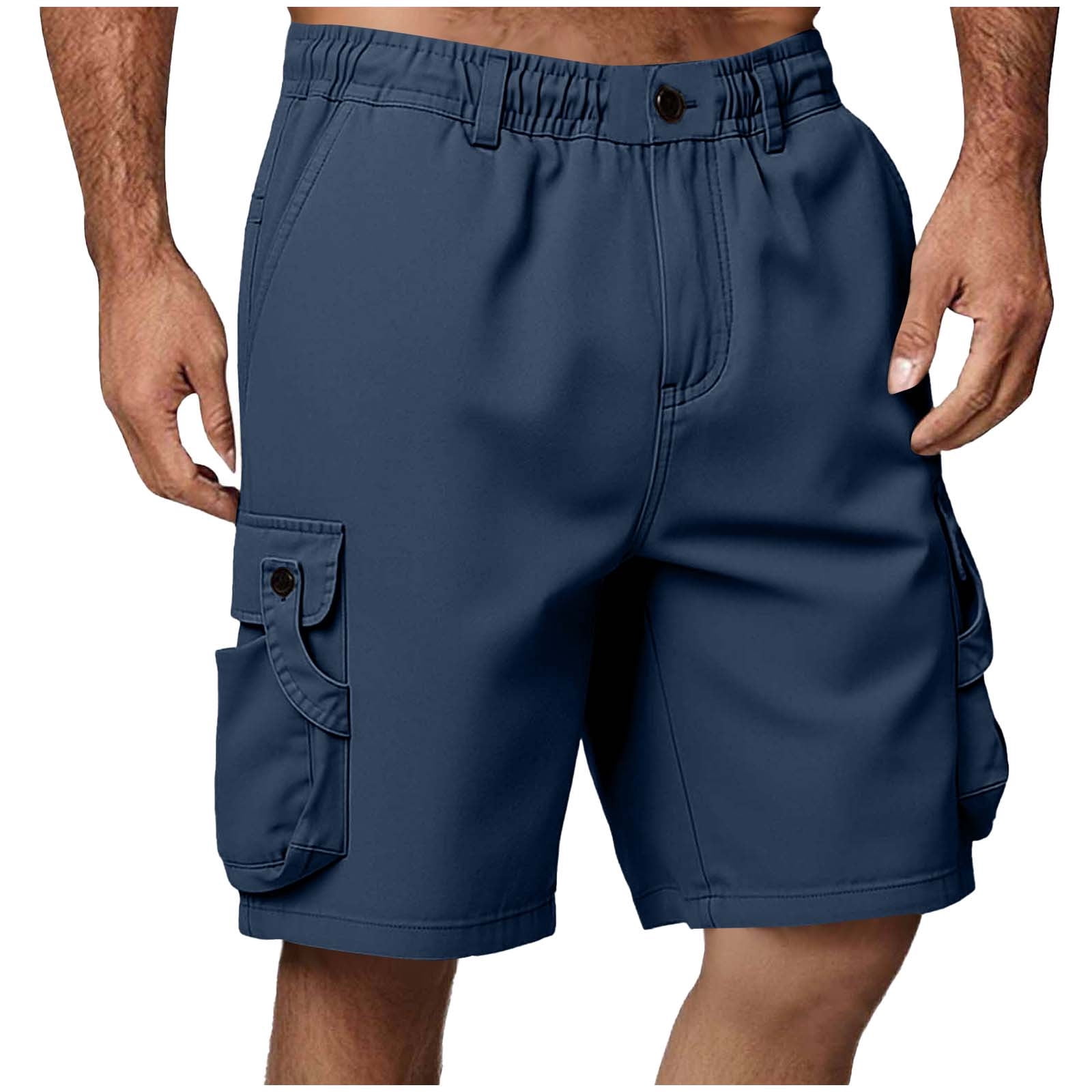 Eagokdc Men Gym Shorts Cargo Summer Outdoor Casual Elastic Waist Sports ...