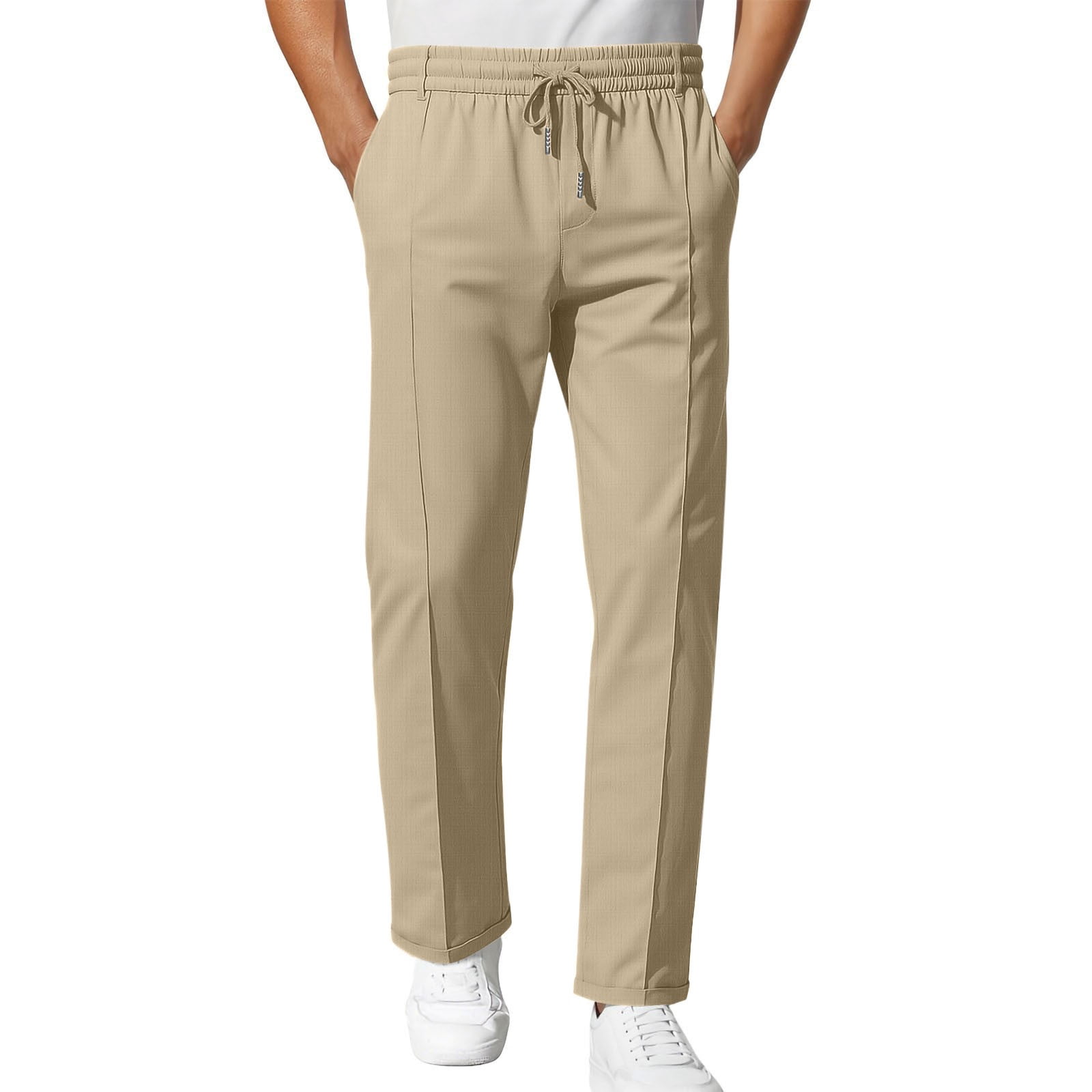 Eagokdc Mens Comfy Pants Casual Summer Plain Elastic Waist Sport Gym ...