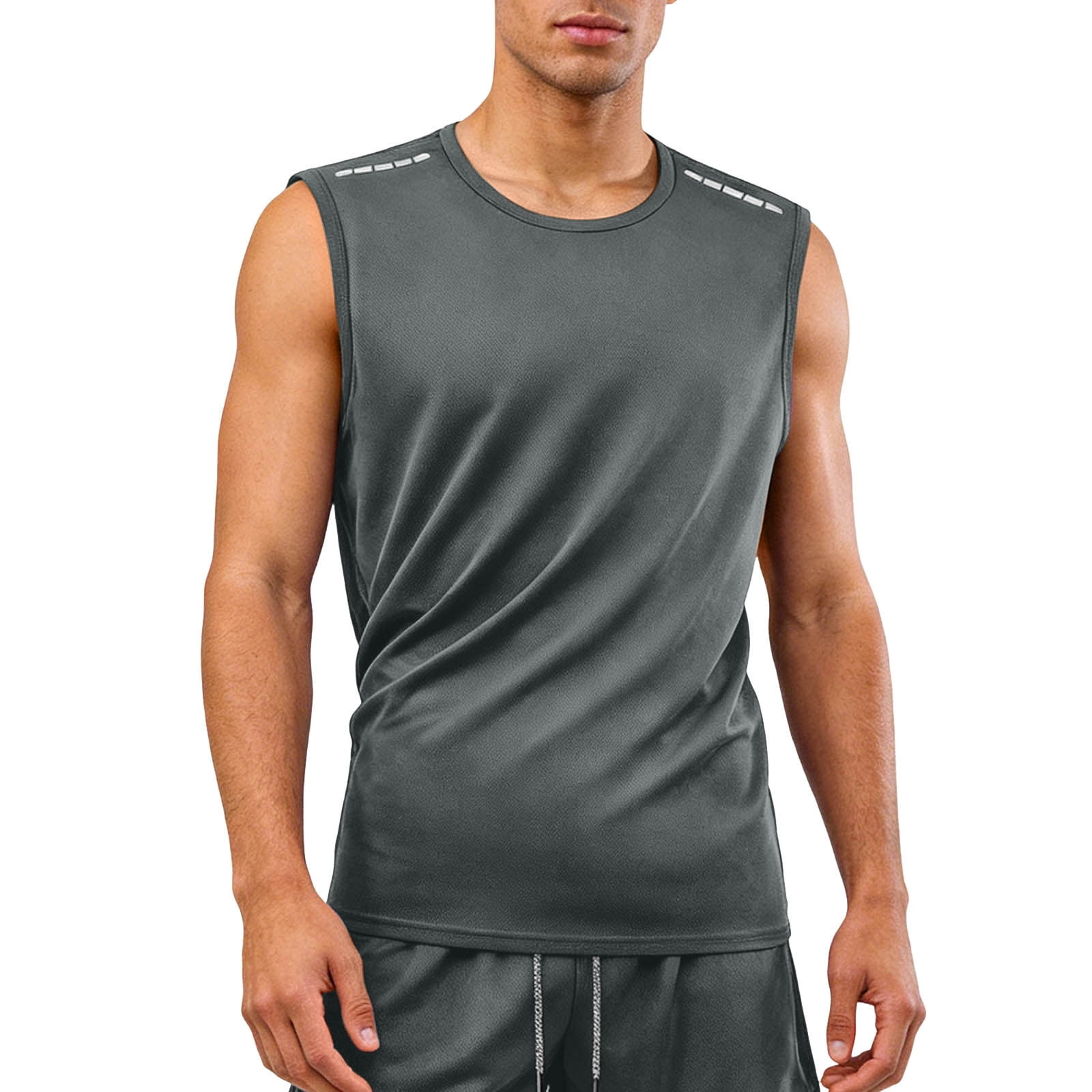 Eagokdc Plain Tank Tops for Men Casual Crew Neck Sleeveless Gym Big And ...