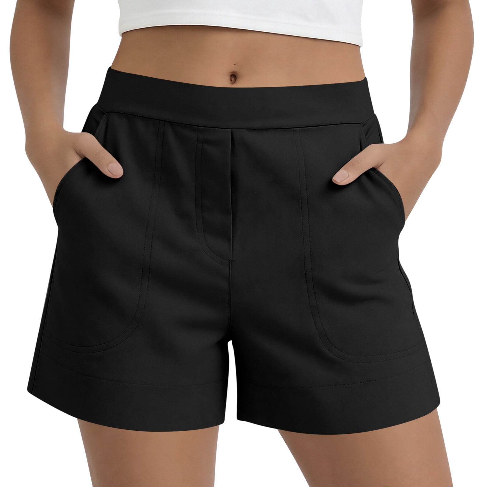 Eagokdc Wide Leg Shorts for Woman Casual Summer Elastic Waist Loose ...