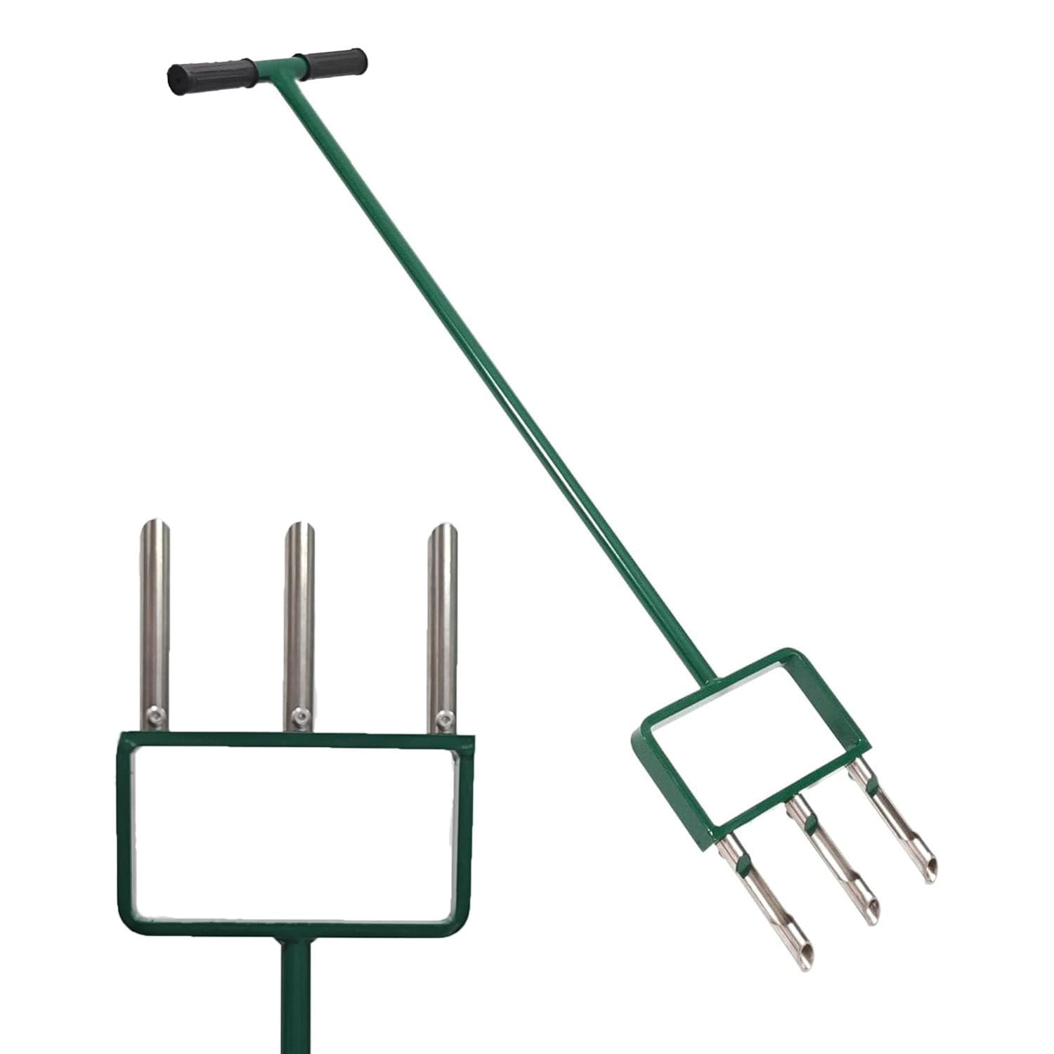 Eagwon Lawn Aerator, Stainless Steel Gardening Hand Tools, 3 Corer Plug ...