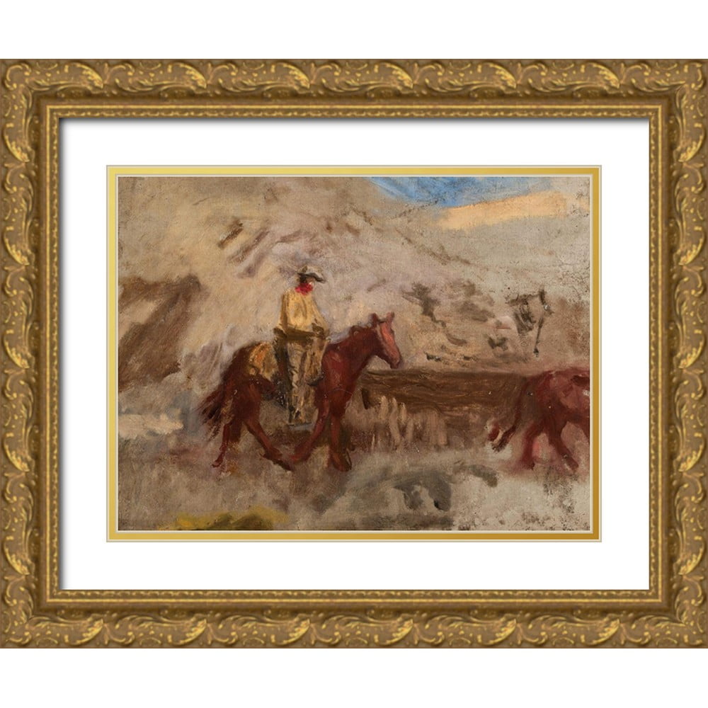 Eakins, Thomas 14x12 Gold Ornate Wood Framed with Double Matting Museum ...