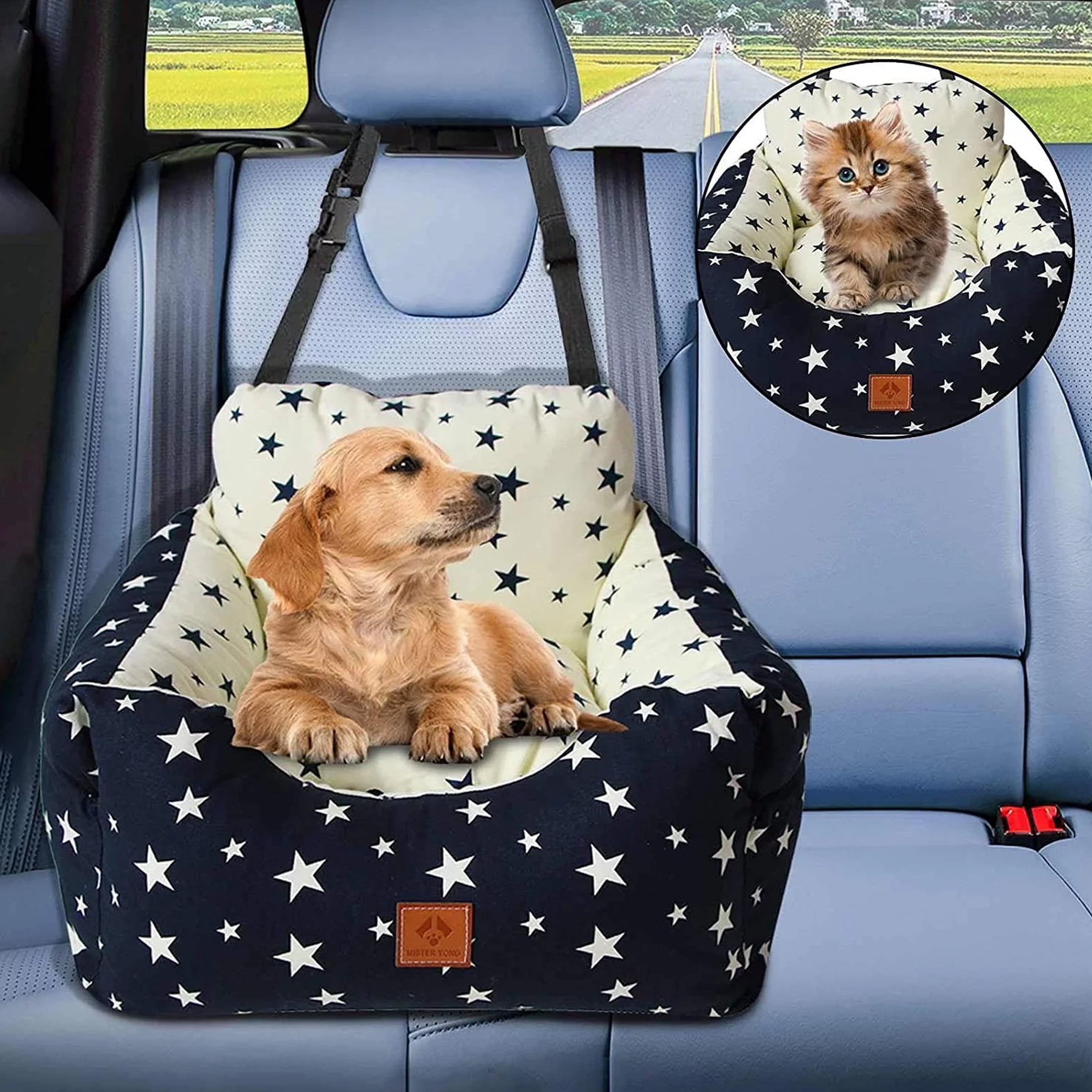 Ealing Dog Car Seat, 2 in 1 Pet Booster for Dogs Under 44 lbs, Travel ...