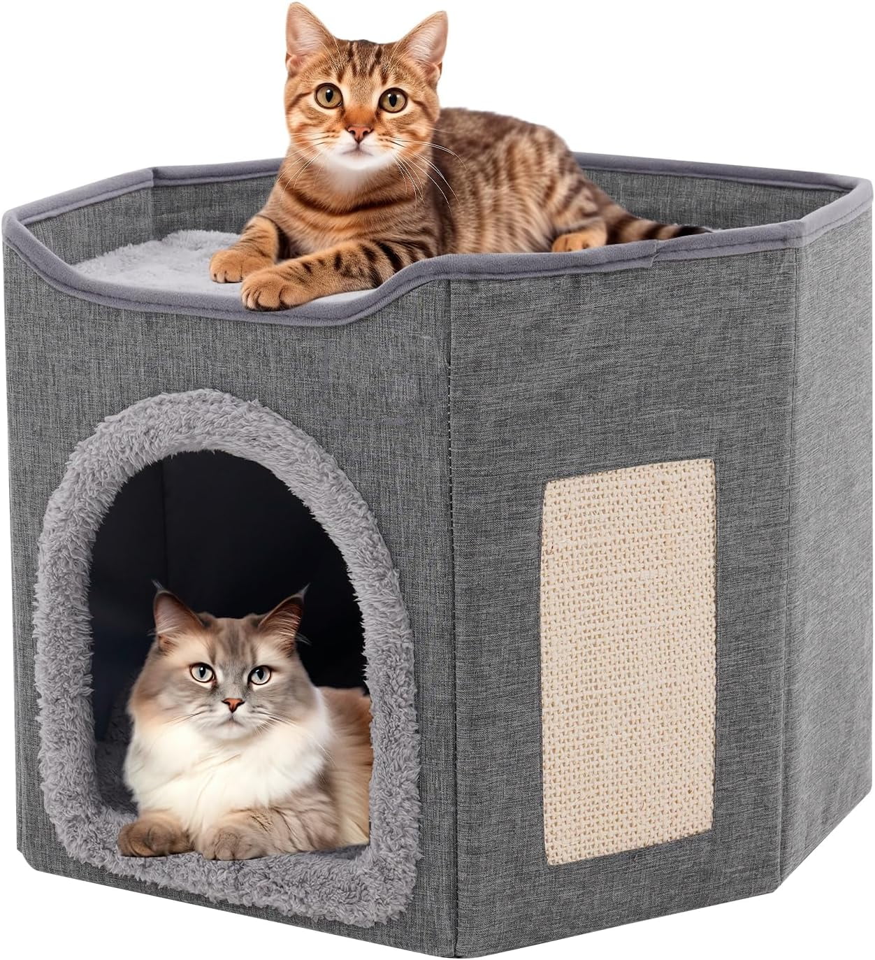 Ealing Cat Bed for Indoor- Large Cat Cave for Pet Cat House with ...